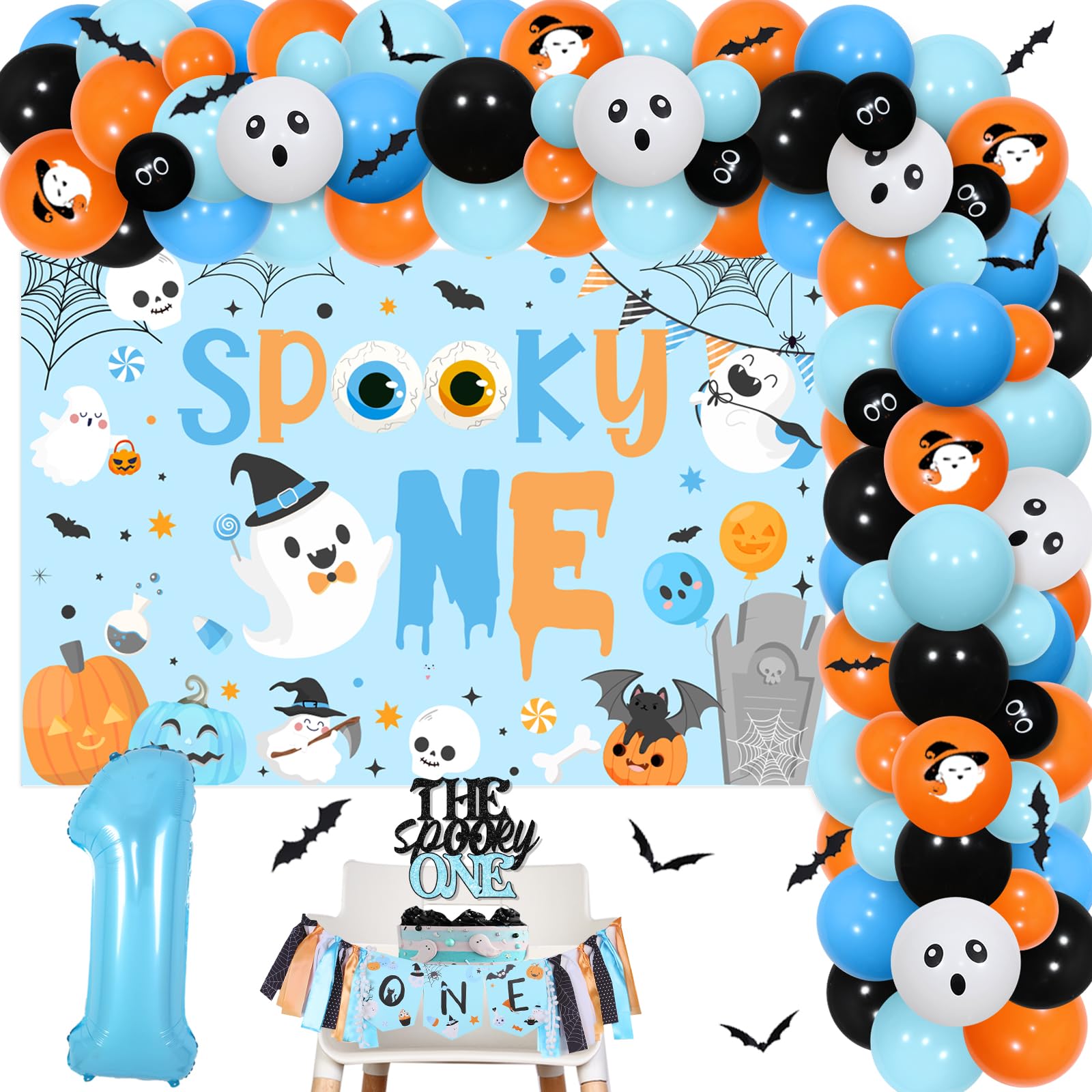 Amazon.com: Halloween 1st Birthday Party Decoration for Boys, Spooky ...