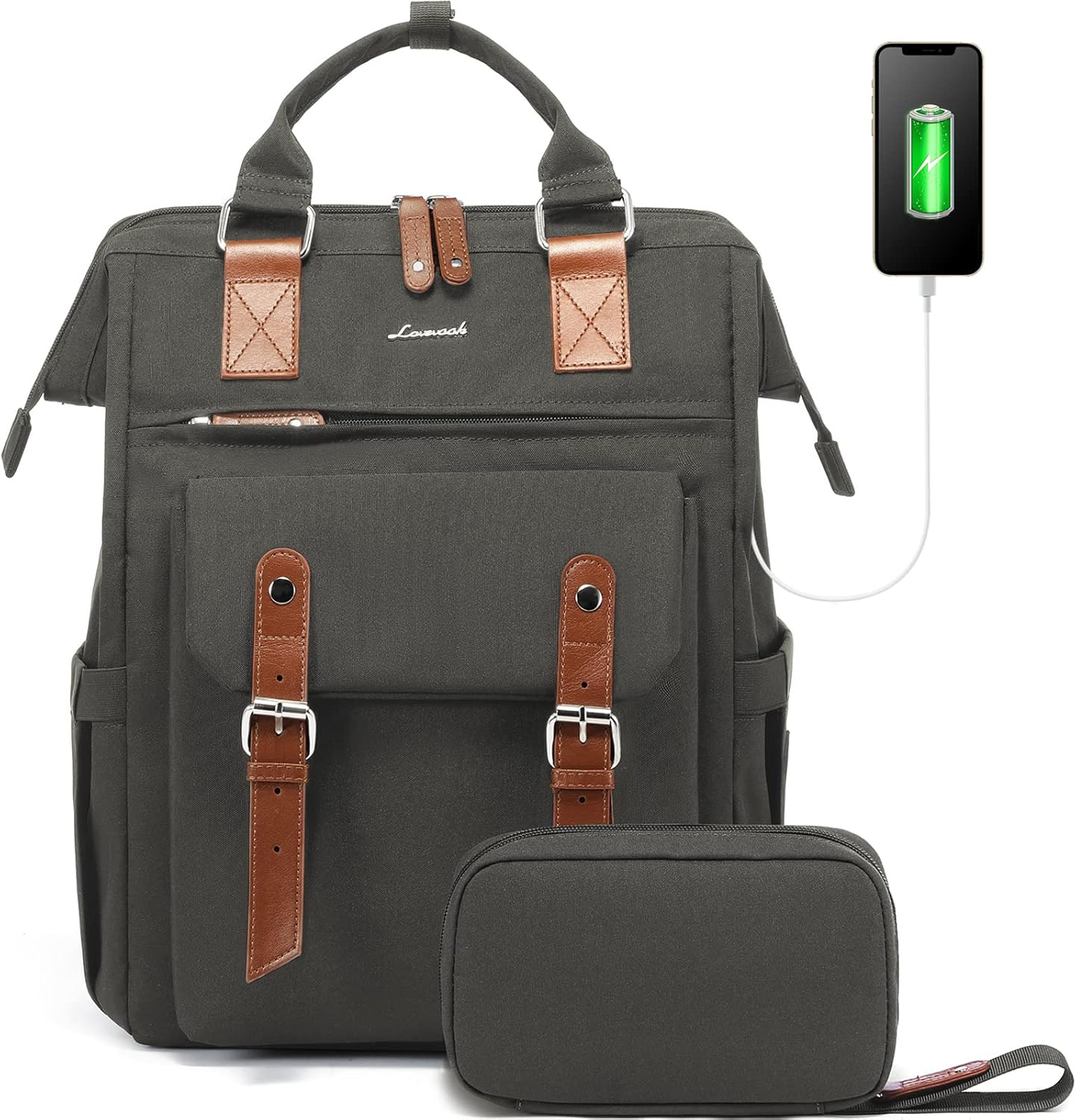 LOVEVOOK Sac a Dos Femme, Impermeable pour Ordinateur Portable 15,6 ...