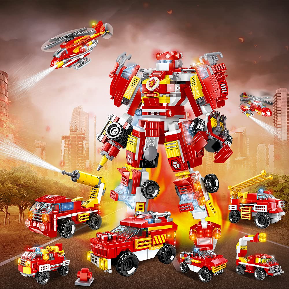 HOGOKIDS Fire Robot Construction Set - 591 PCS STEM Building Learning ...