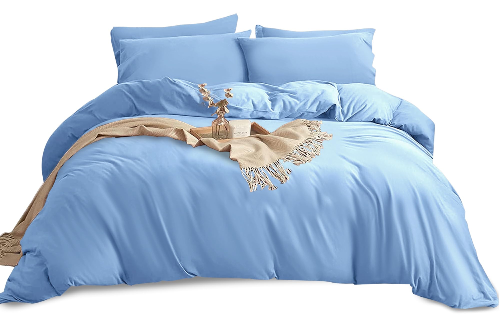 Imperial Rooms Single Duvet Cover Set Brushed Microfiber Plain Light ...