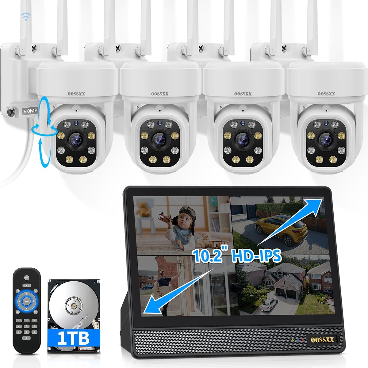 Amazon.com : (10’’ UHD Monitor) 2-Way Audio 2-Antennas Enchance WiFi ...