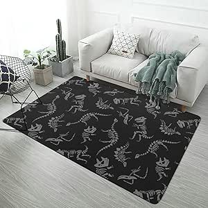 Amazon.com: Area Rug Washable Living Room Dinosaurs Skeletons Fossils ...