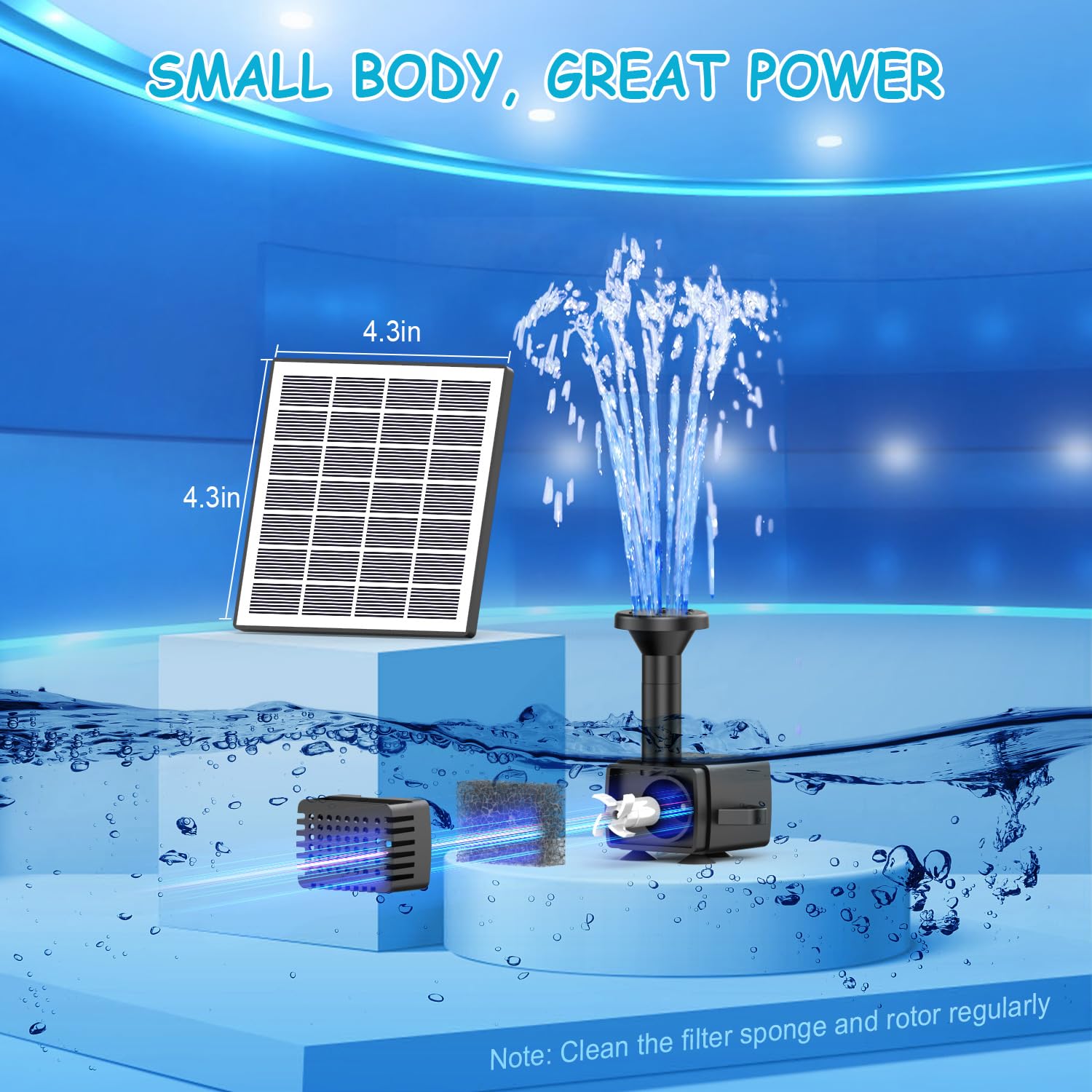 Snapklik.com : GAIZERL Solar Fountain Kits, Upgrade 1.8W Adjustable ...