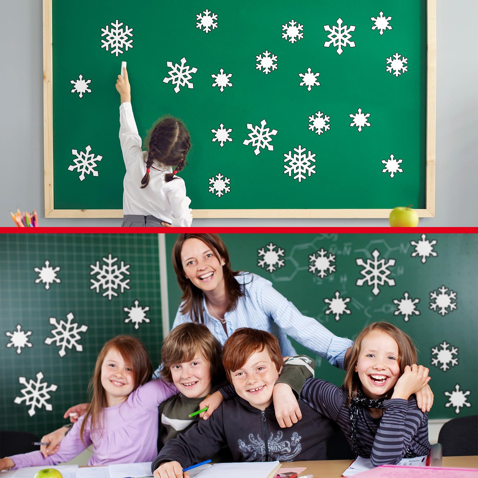Snapklik.com : 90 Pcs Snowflake Cutouts Classroom Bulletin Board ...