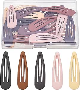 30pcs Color Hair Clips 2 Inch Snap Hair Clips Non-Slip Metal Hair Clip ...