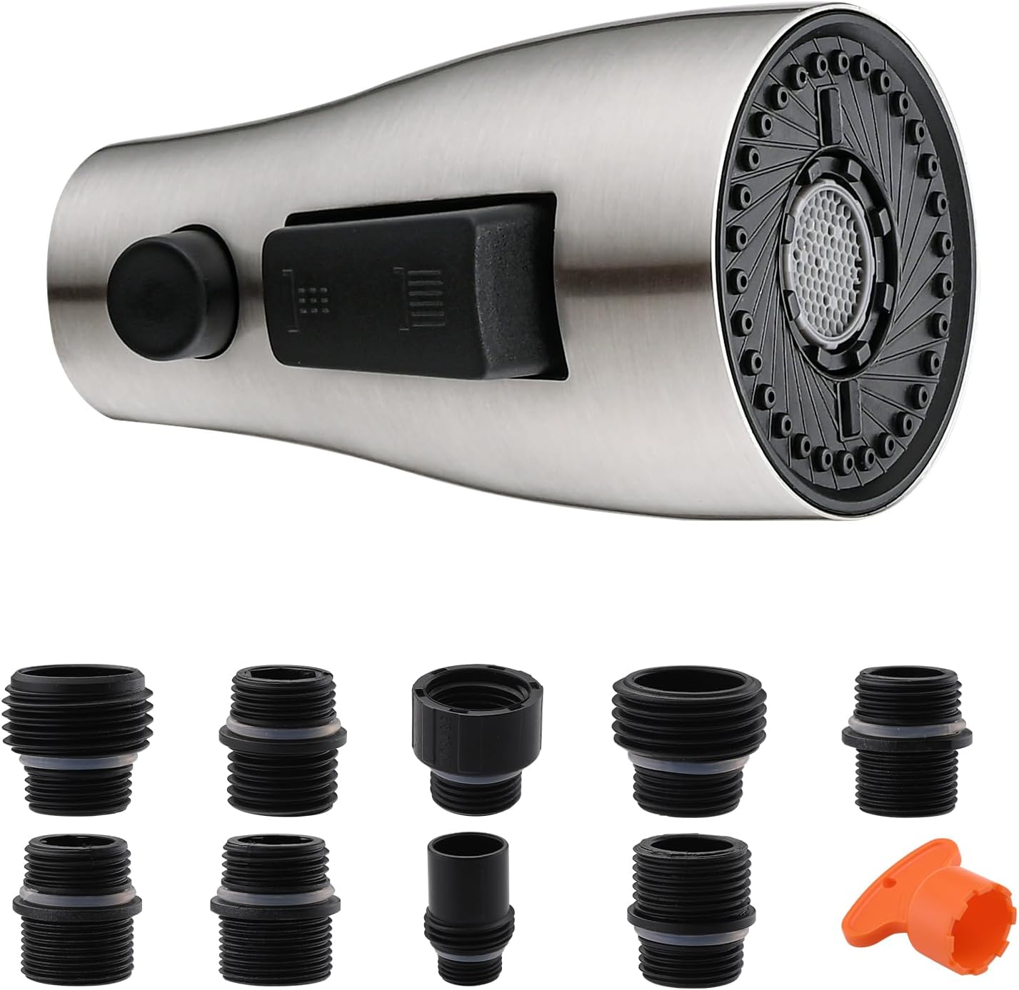Amazon.com: Kitchen Faucet Head Replacement with 9 Adapters, 3-Function ...