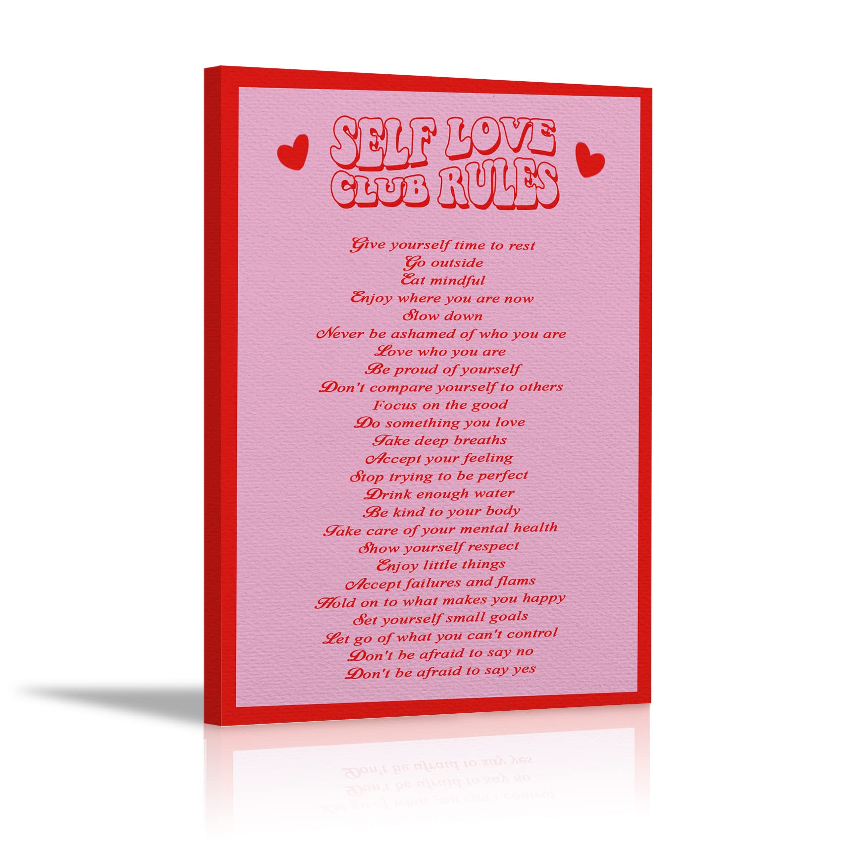 Amazon.com: KEUSPI Preppy pink affirmation poster Trendy Self Love Club ...