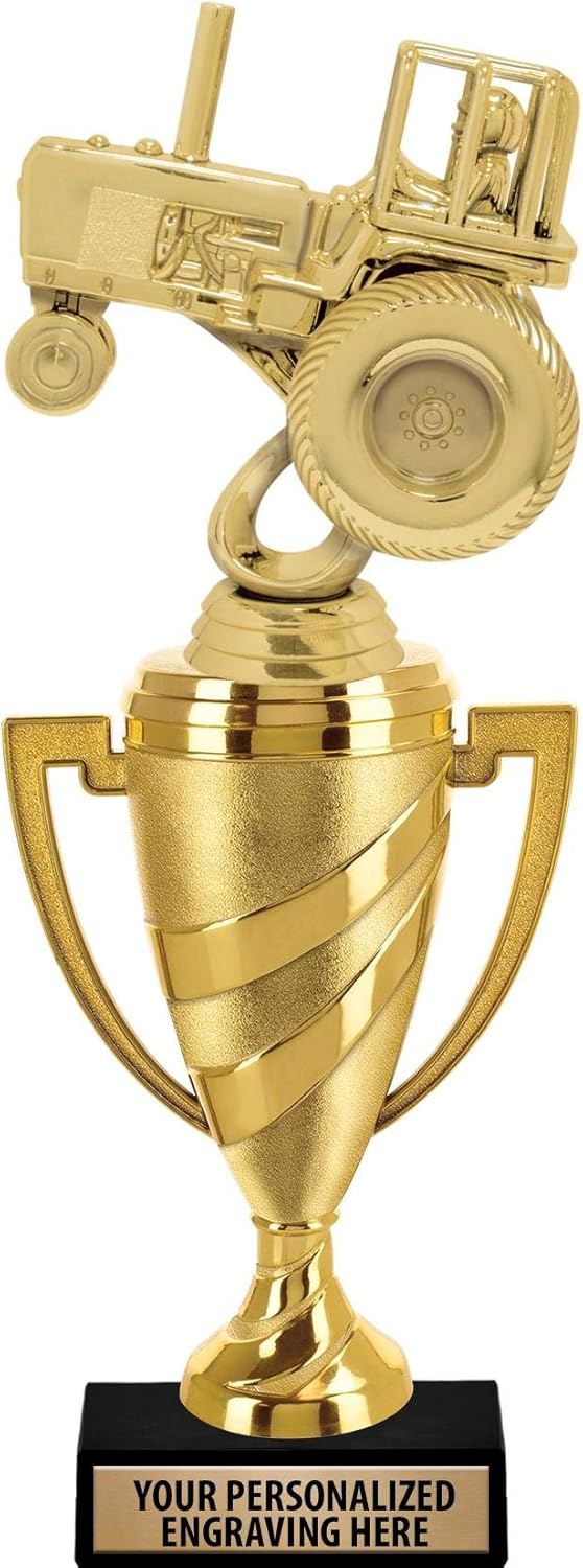 Amazon.com : Crown Awards Tractor Trophy, 14" Gold Cup Tractor Trophies ...