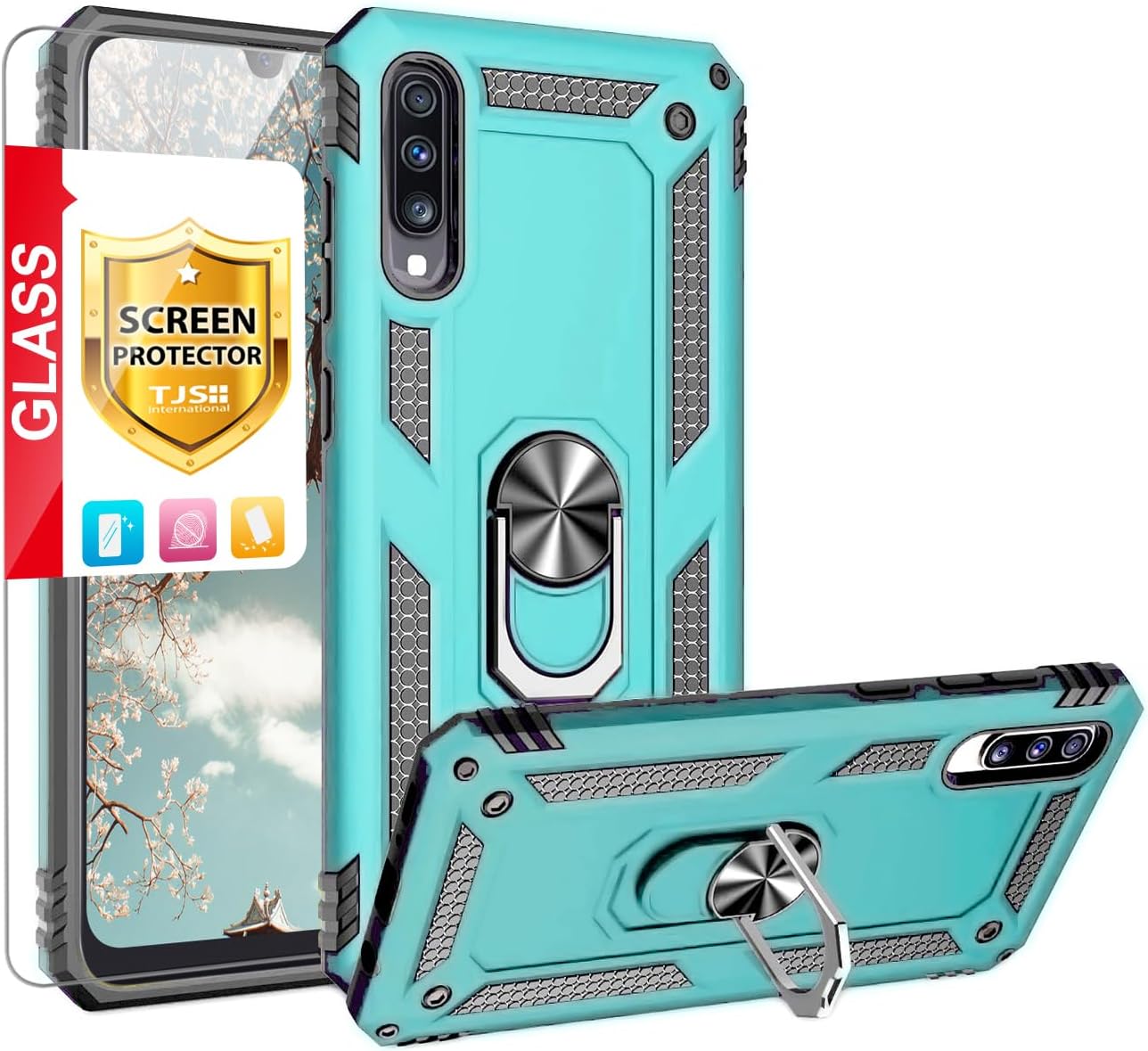 Amazon.com: TJS Compatible with Samsung Galaxy A50 2019 Case, with ...