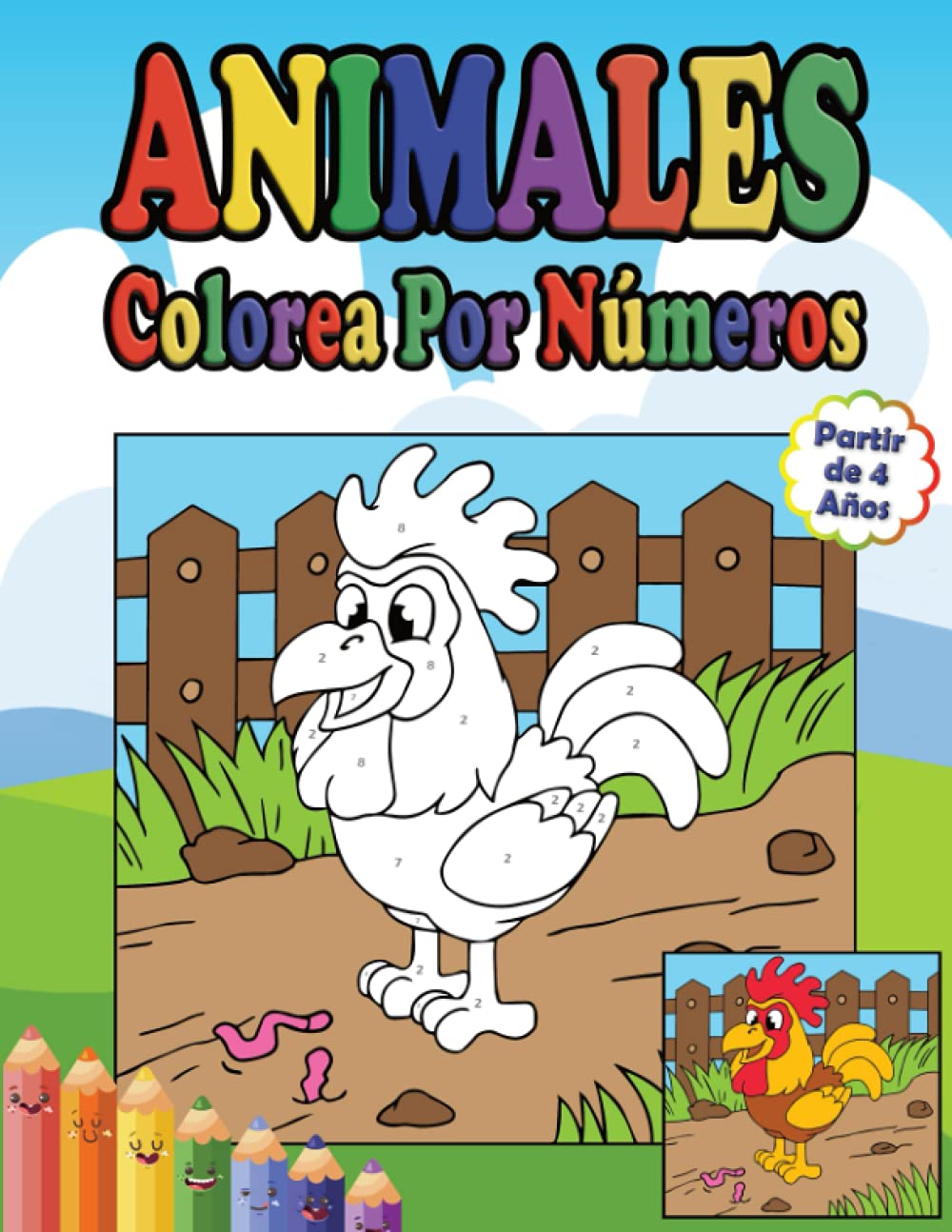 Amazon.com: Animales Colorea Por Números Para Niños: Cuaderno Infantil ...