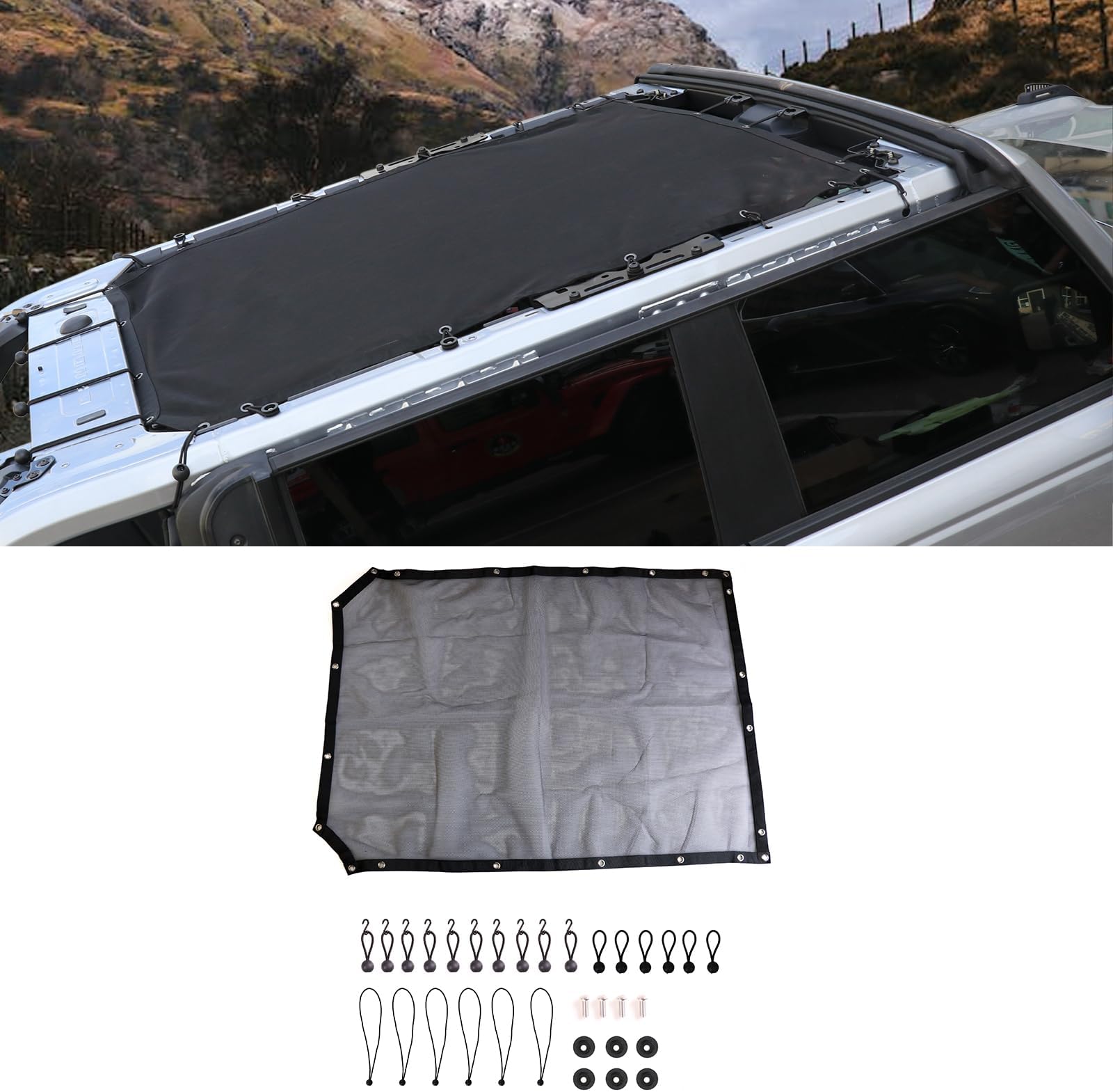 Amazon.com: Alien Sunshade for Ford Bronco Sun Shade Black (2021-2025 ...