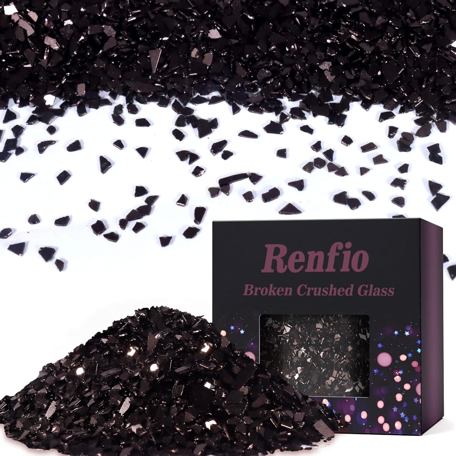 Amazon.com: Renfio Glitter Shards, 3.5oz 100g Crushed Glass Glitter 2-3 ...