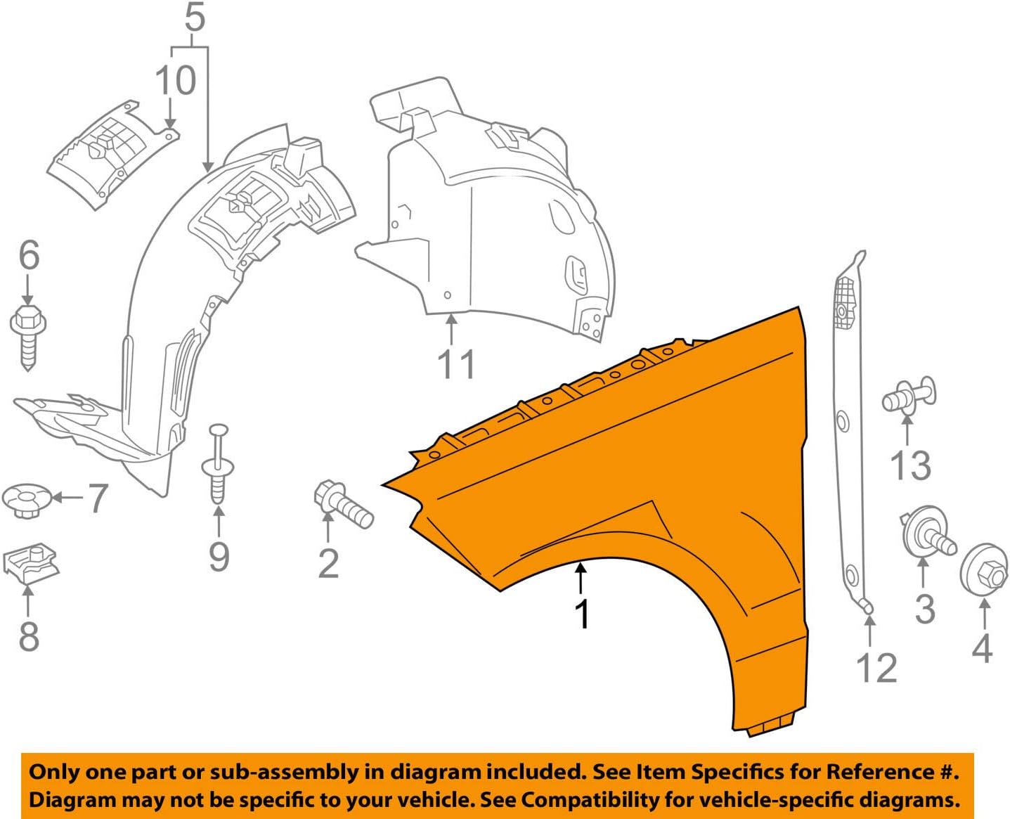 Amazon.com: MERCEDES-BENZ 1668802700 GENUINE OEM FENDER : Automotive