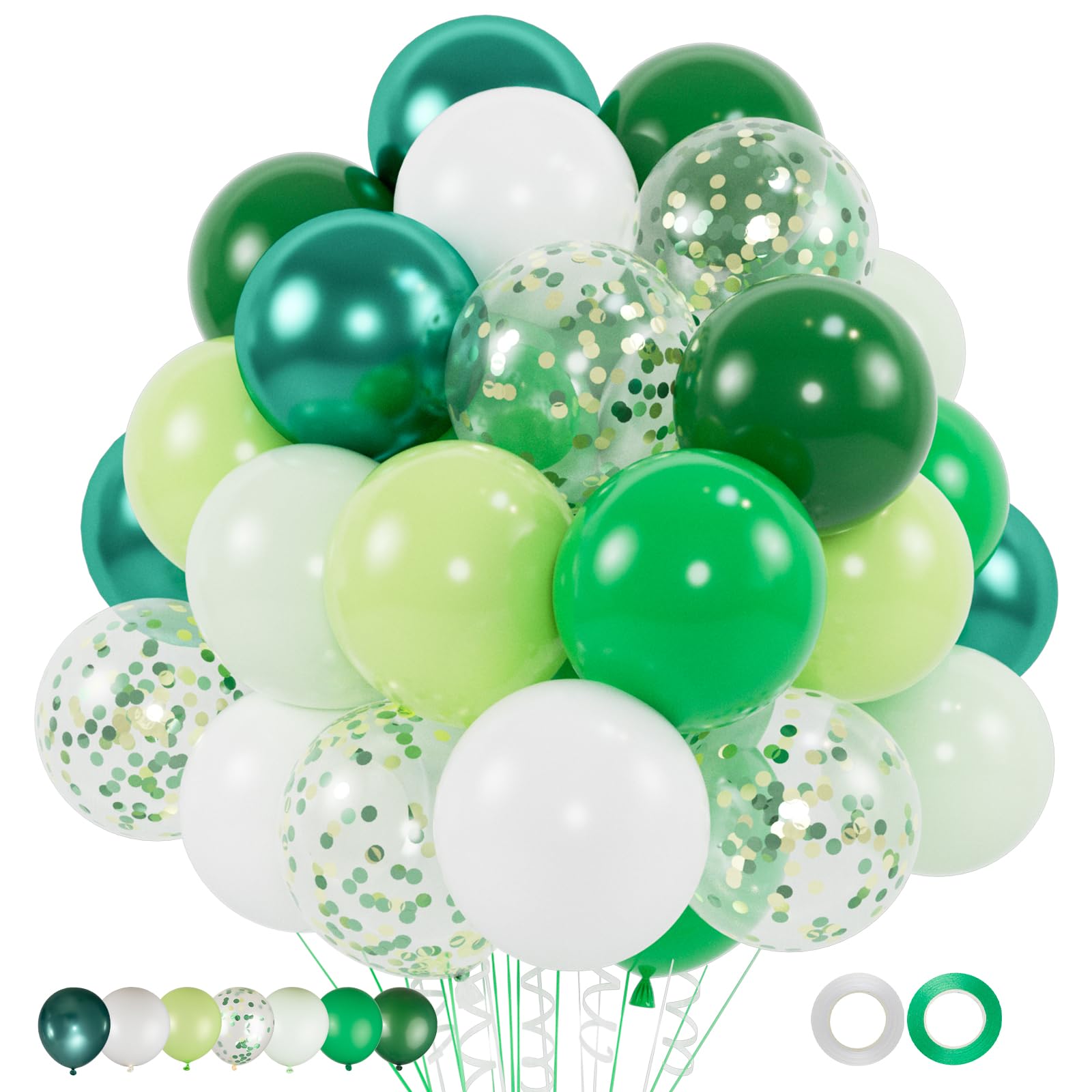 Amazon.com: 100pcs Green Balloons Set, 12 Inch Metallic Emerald Dark ...