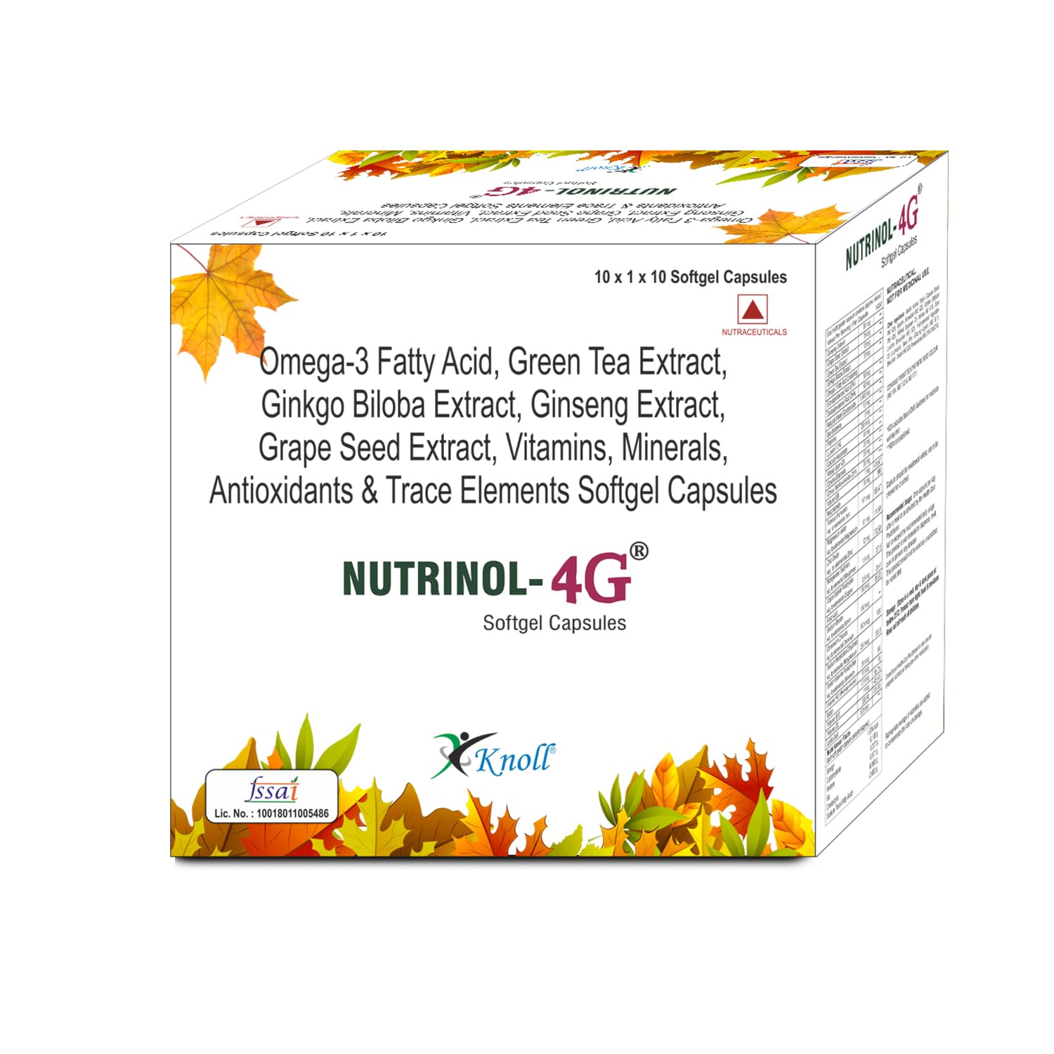 Buy Knoll care nol 4G Multi s with Omega 3 ty Ginseng Ginkgo Biloba D3 ...