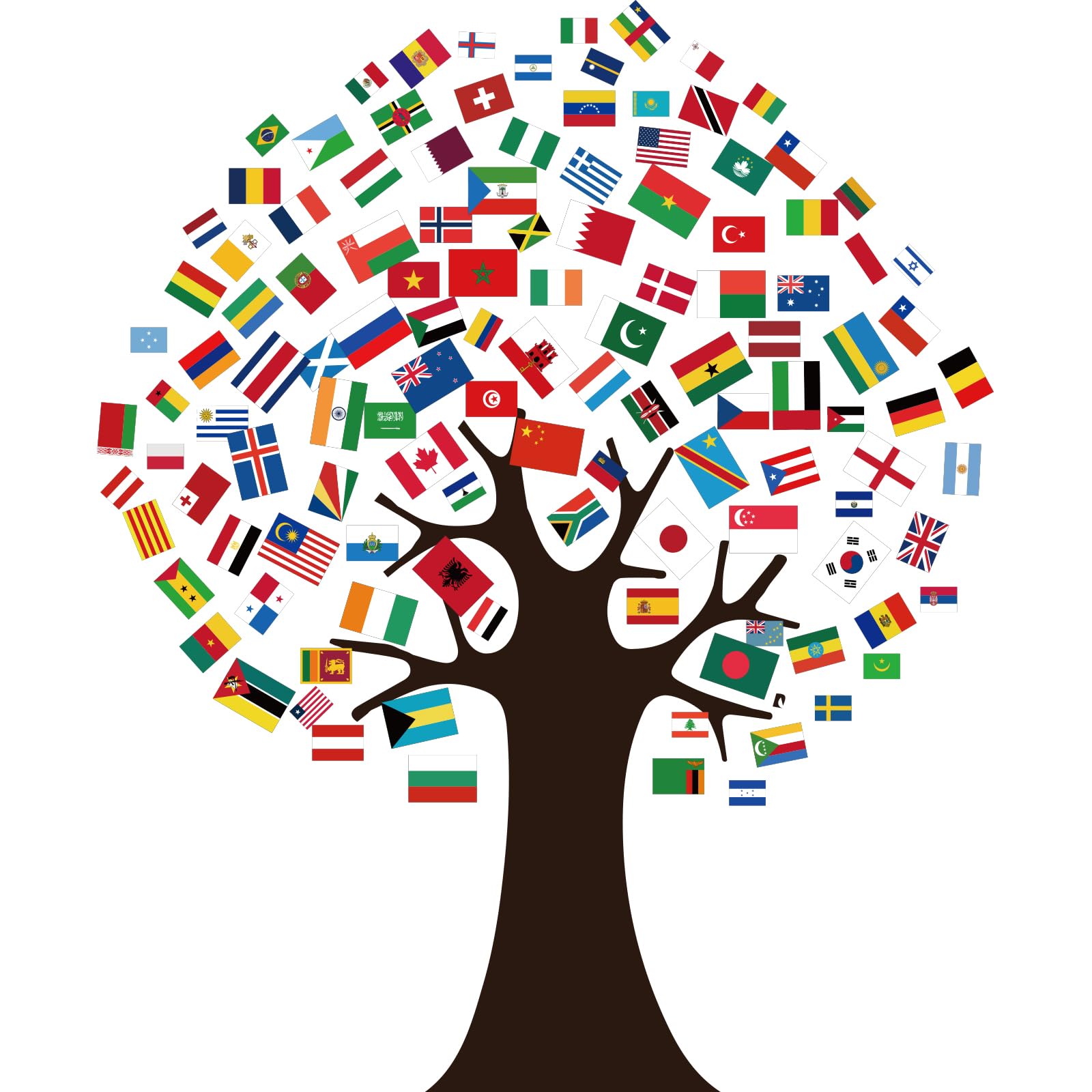 Amazon.com: World Flags Tree Bulletin Board Decorations International ...