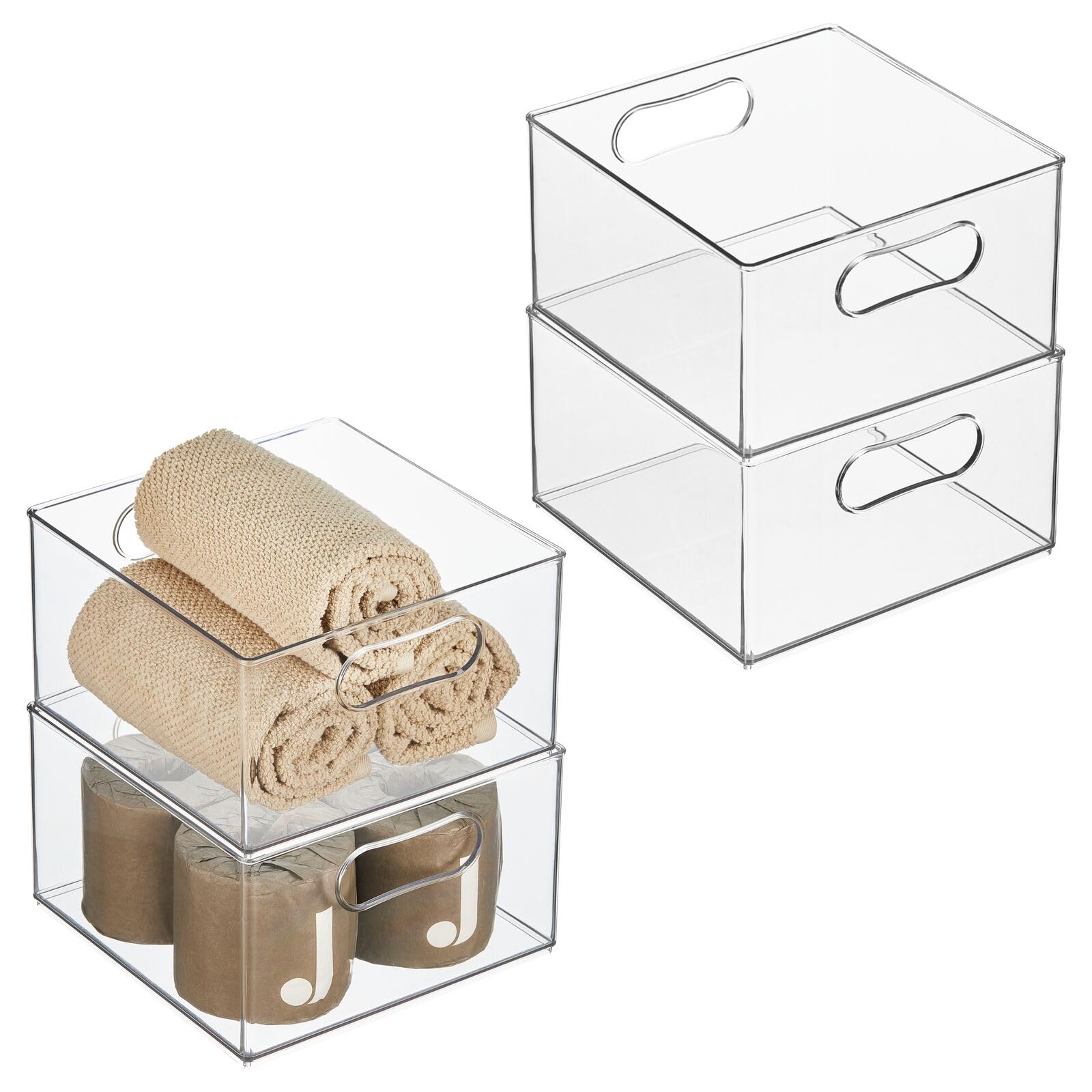 Amazon.com: mDesign Deep Plastic Stackable Storage Organizer Container ...