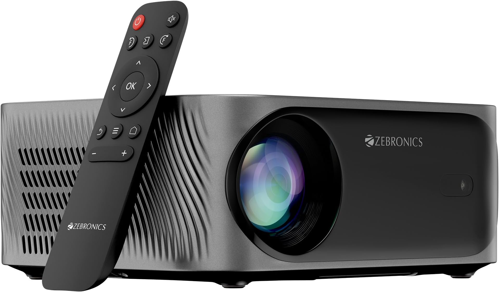 ZEBRONICS PIXAPLAY 25, Smart Projector, 1080p, 5500 Lumens, 200" Screen ...