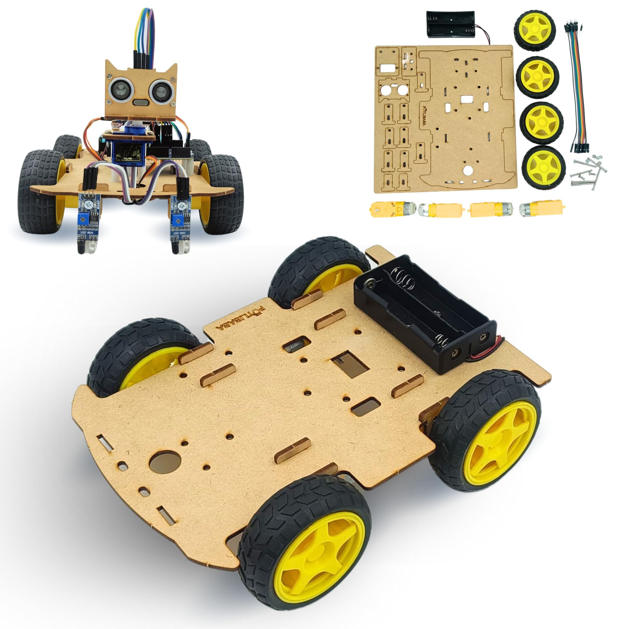 Buy PotliBABA DIY 4WD Smart Car Chassis kit, Science Kits for all ...