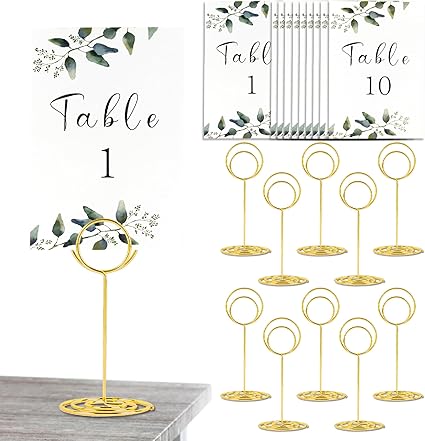 Amazon.com: 20 Pcs Golden Table Number Holders, 10 Card Holders & 10 ...