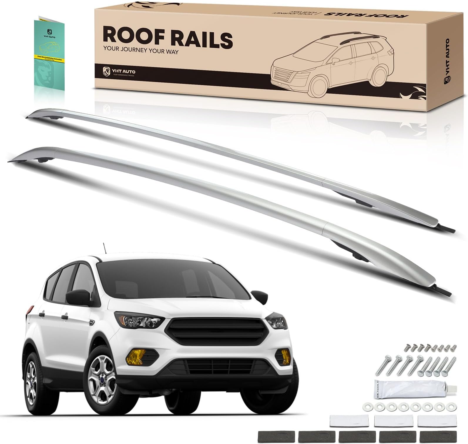 Amazon.com: YHTAUTO Car Roof Rack Side Rails Compatible with Ford ...