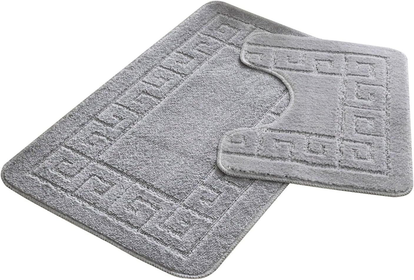 FAIRWAYUK Bathroom Mats Sets 2 Pieces, Ultra Plush Greek Pattern Bath ...