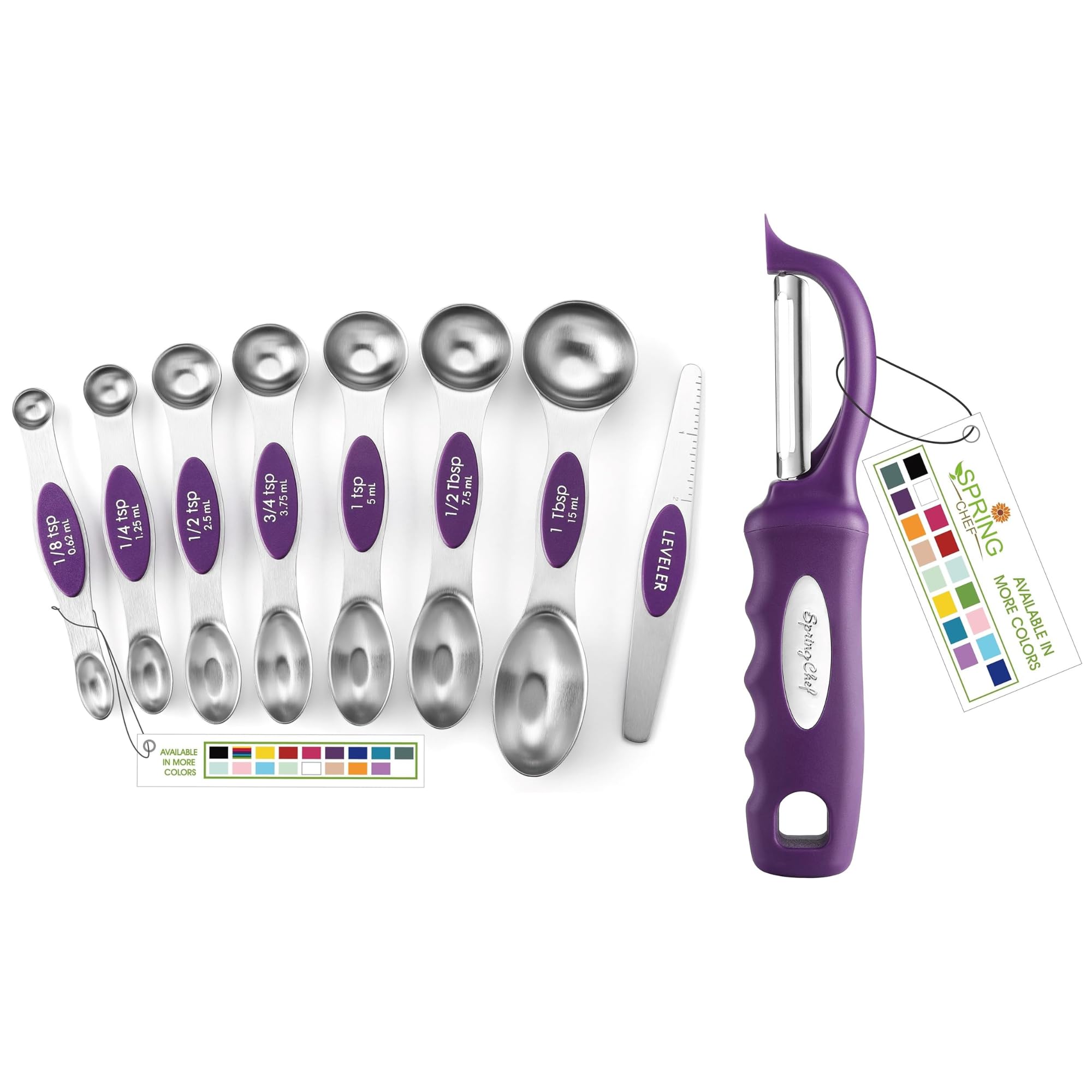 Amazon.com: Spring Chef Dual Sided Magnetic Measuring Spoons, Set of 8 ...