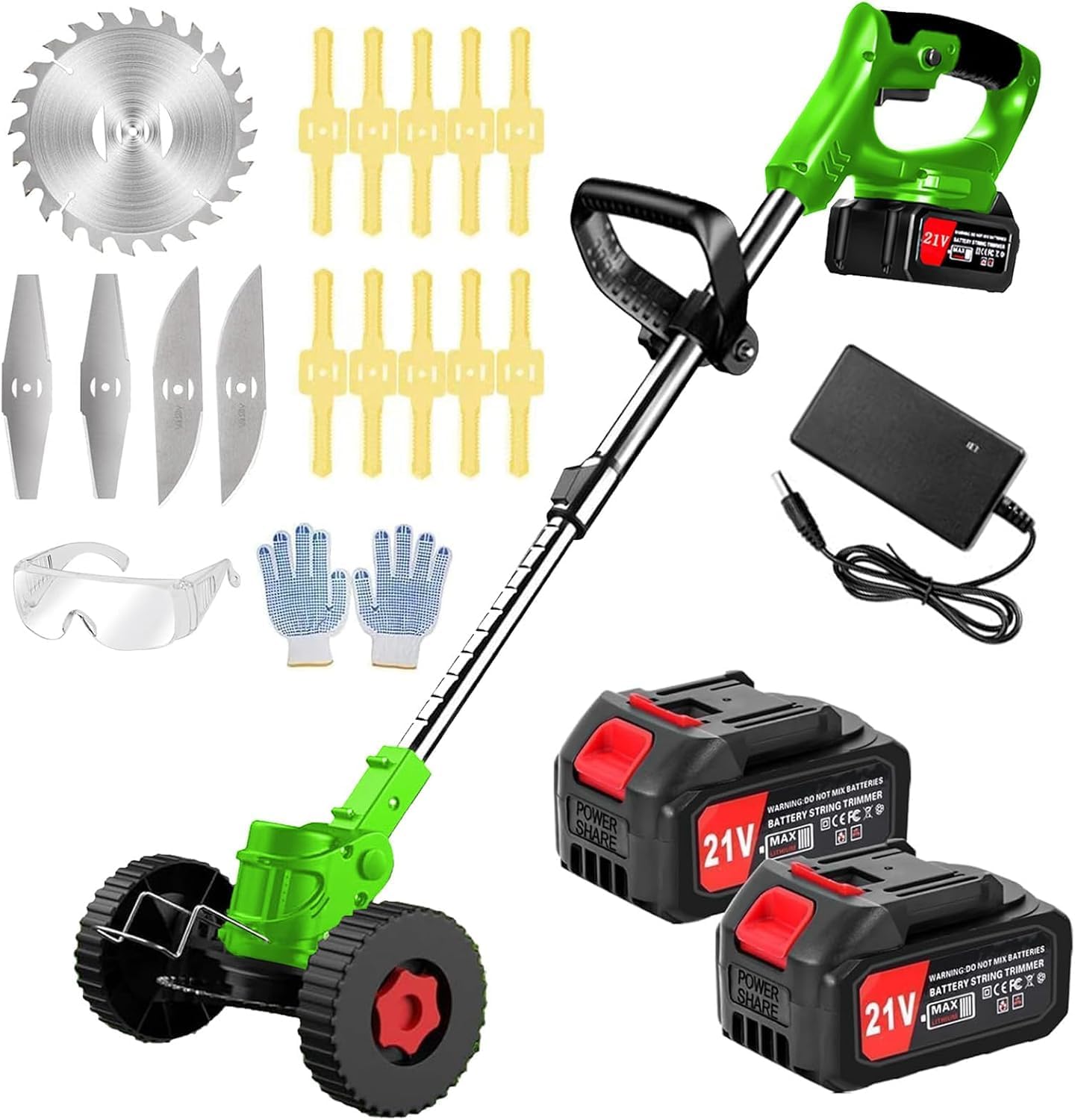 Amazon.com : Electric Weed Wacker 21V Electric Weed Cordless Eater with ...