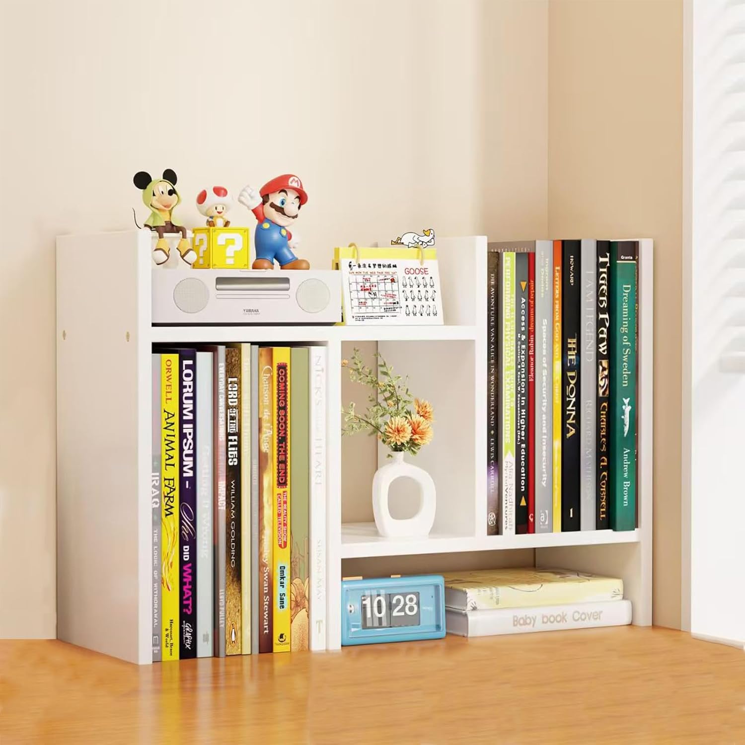 Amazon.com: IUSEIT Desktop Shelf Organizer, Adjustable Wood Office ...