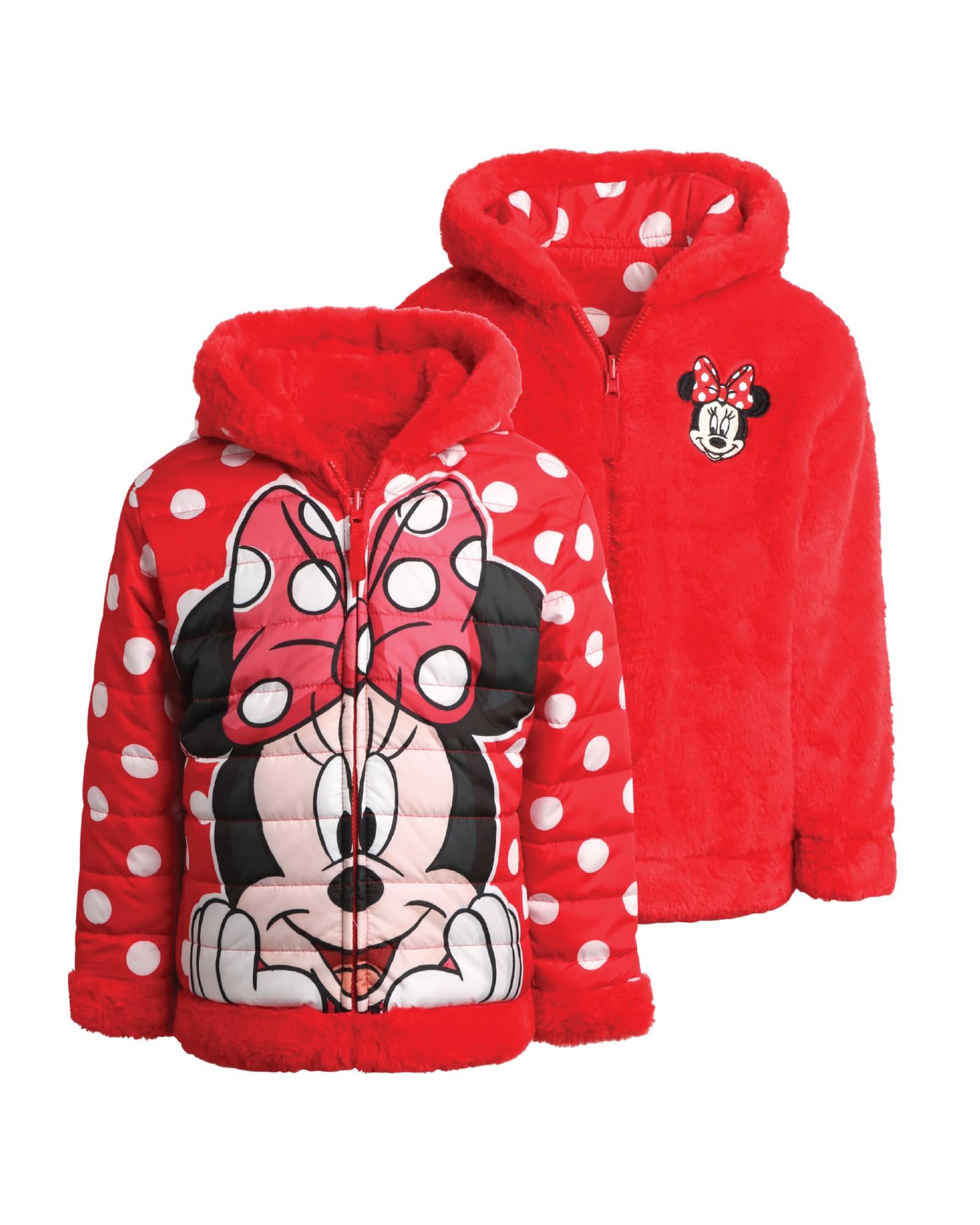 Amazon.com: Disney Girls' Reversible Puffer Jacket - Princess, Minnie ...