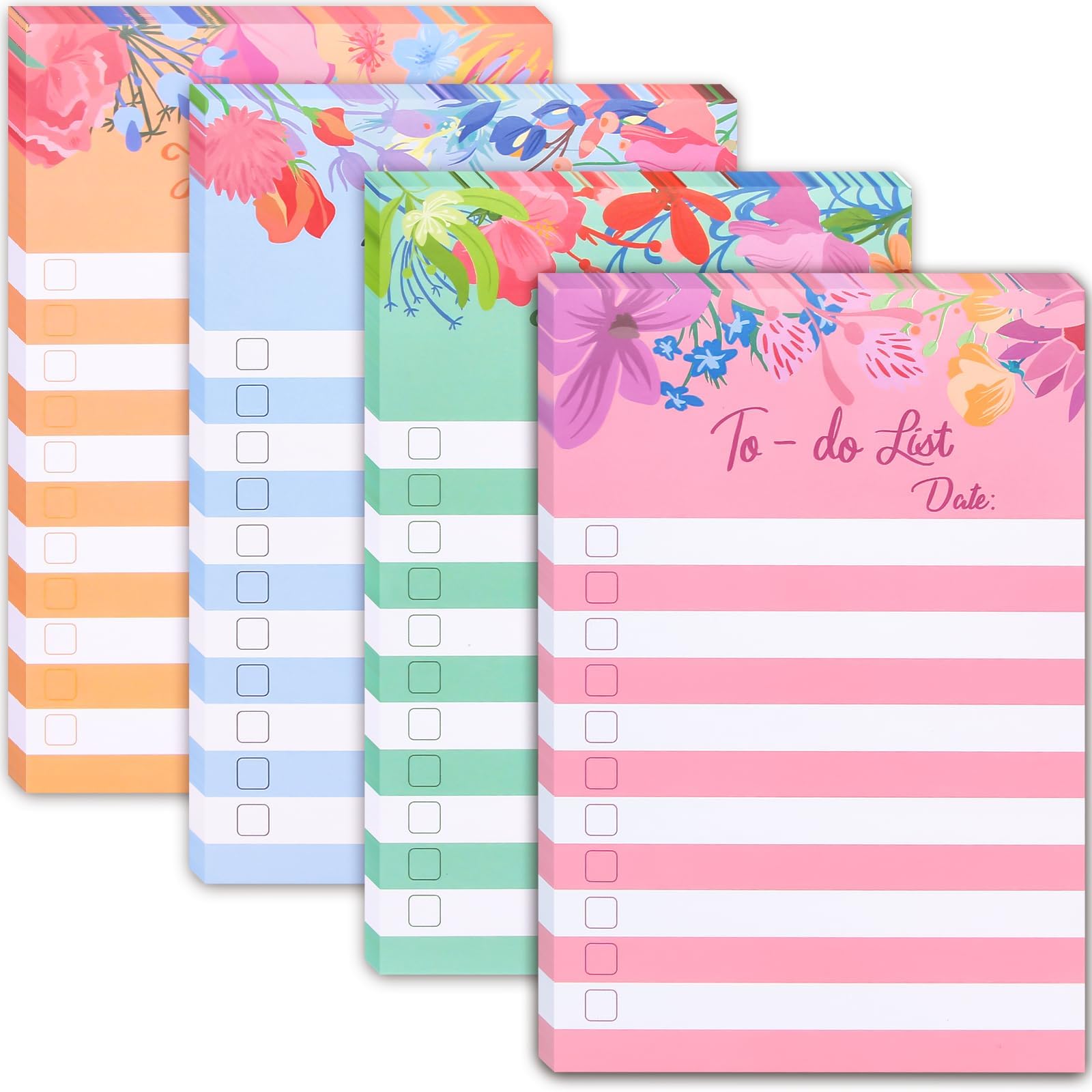 Amazon.com : 4 Packs to Do List Planner Sticky Notepad 200 Sheets 4 x 6 ...
