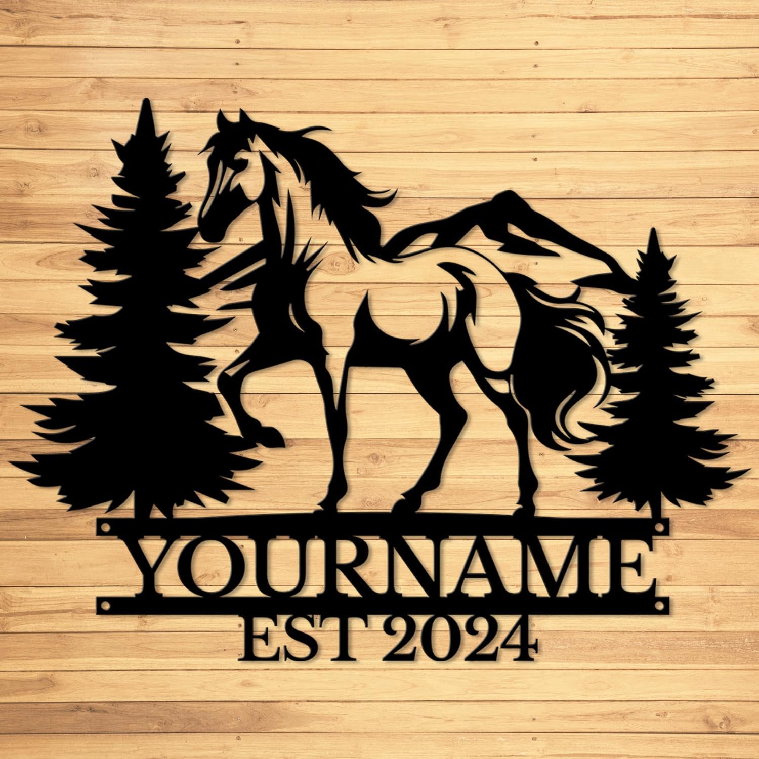 Amazon.com: Custom Horse Metal Signs,Horse Metal Name Sign,Personalized ...