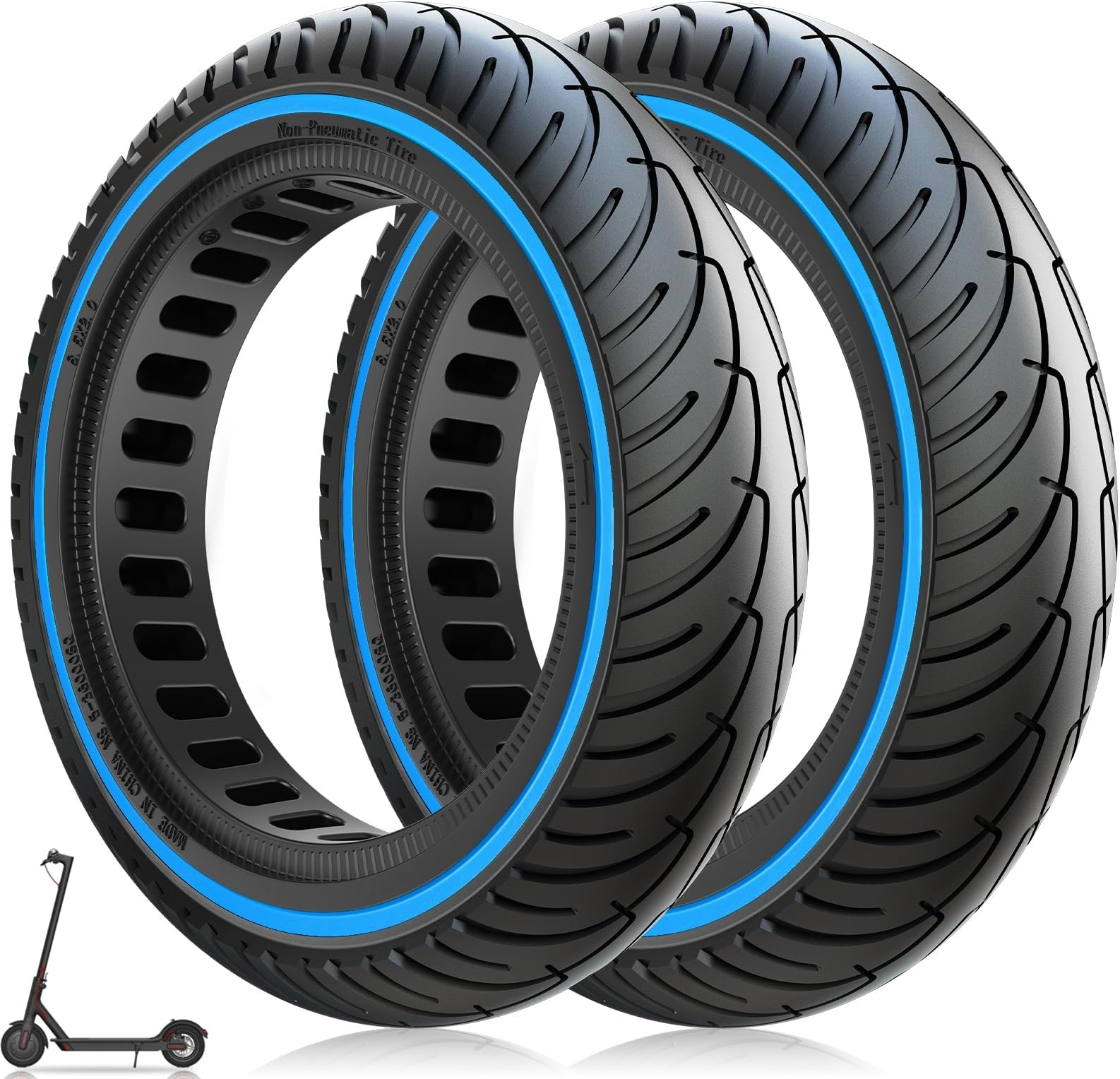 Amitor E Scooter Reifen 8 1/2 x2, Vollgummireifen e Scooter 8,5 Zoll, E Scooter Solid Reifen ...