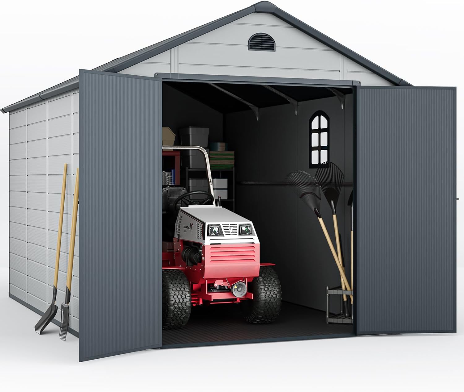 Outdoor Storage Shed 8x12.1 ft, Resin Storage Shed, Patio Storage Sheds ...