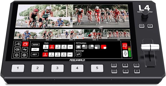 Amazon.com: FEELWORLD L4 10.1 Inch Touch Screen Video Switcher 10.1 ...