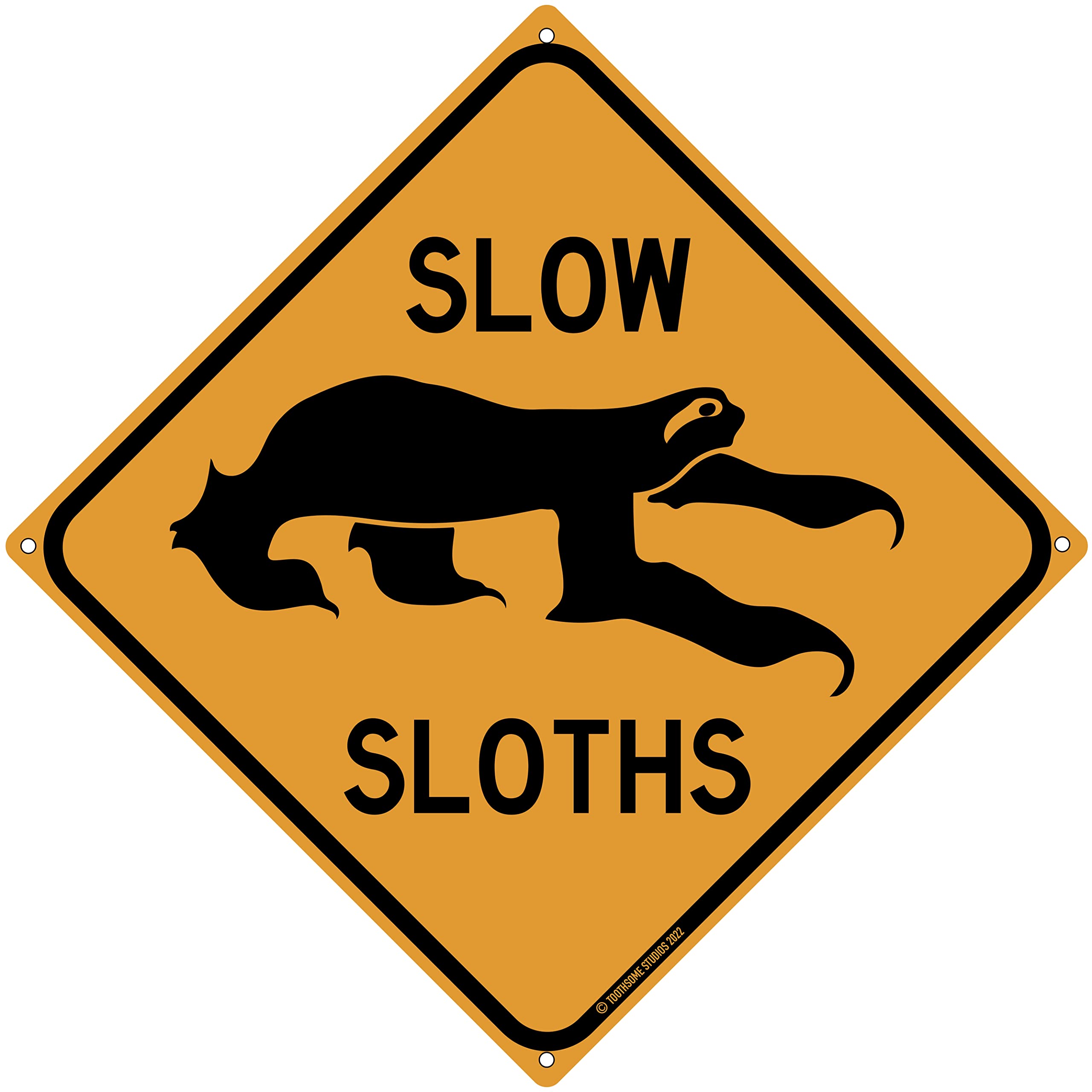 Slow Sloths Crossing 12" x 12" Tin Road Sign Cute Fun Tropical Jungle ...