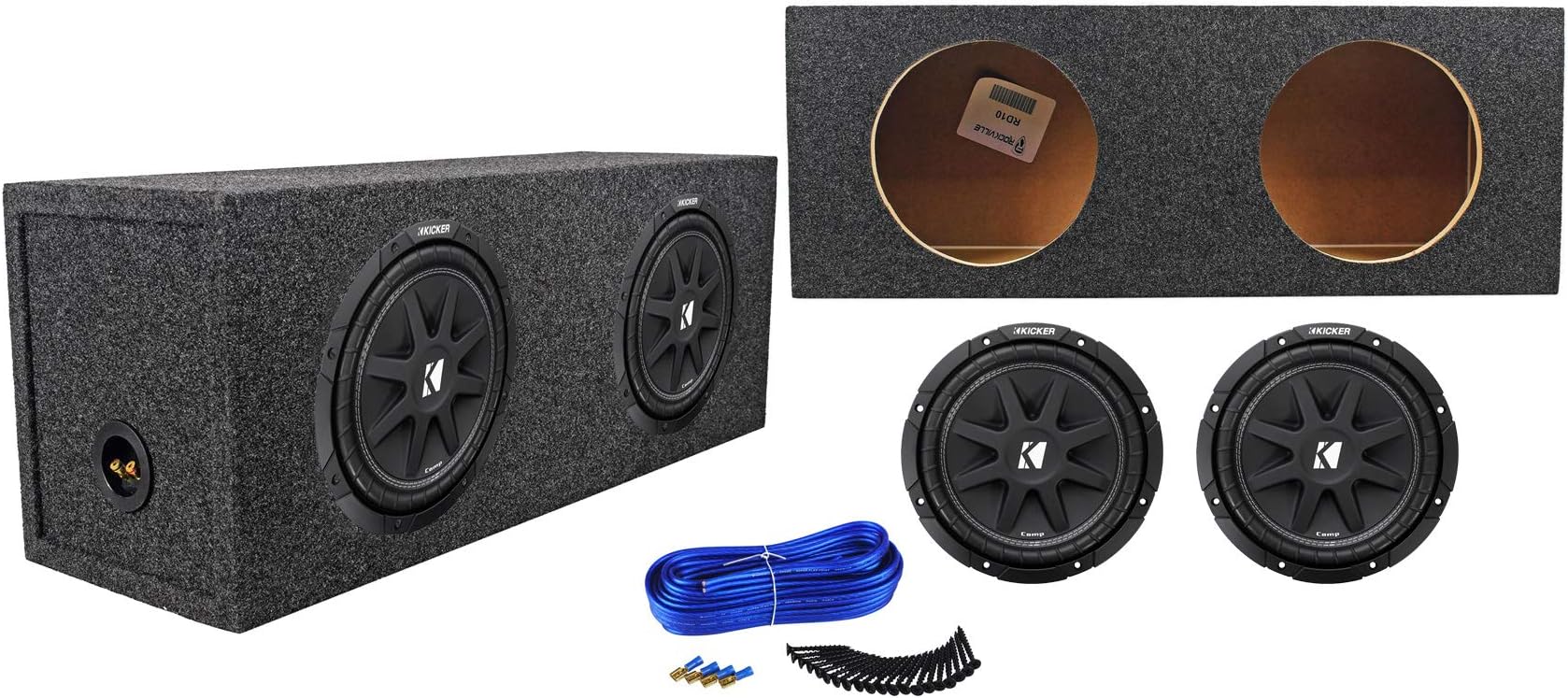 Amazon.com: KICKER 51HS10 10" Hideaway Under-Seat Powered Car Subwoofer ...