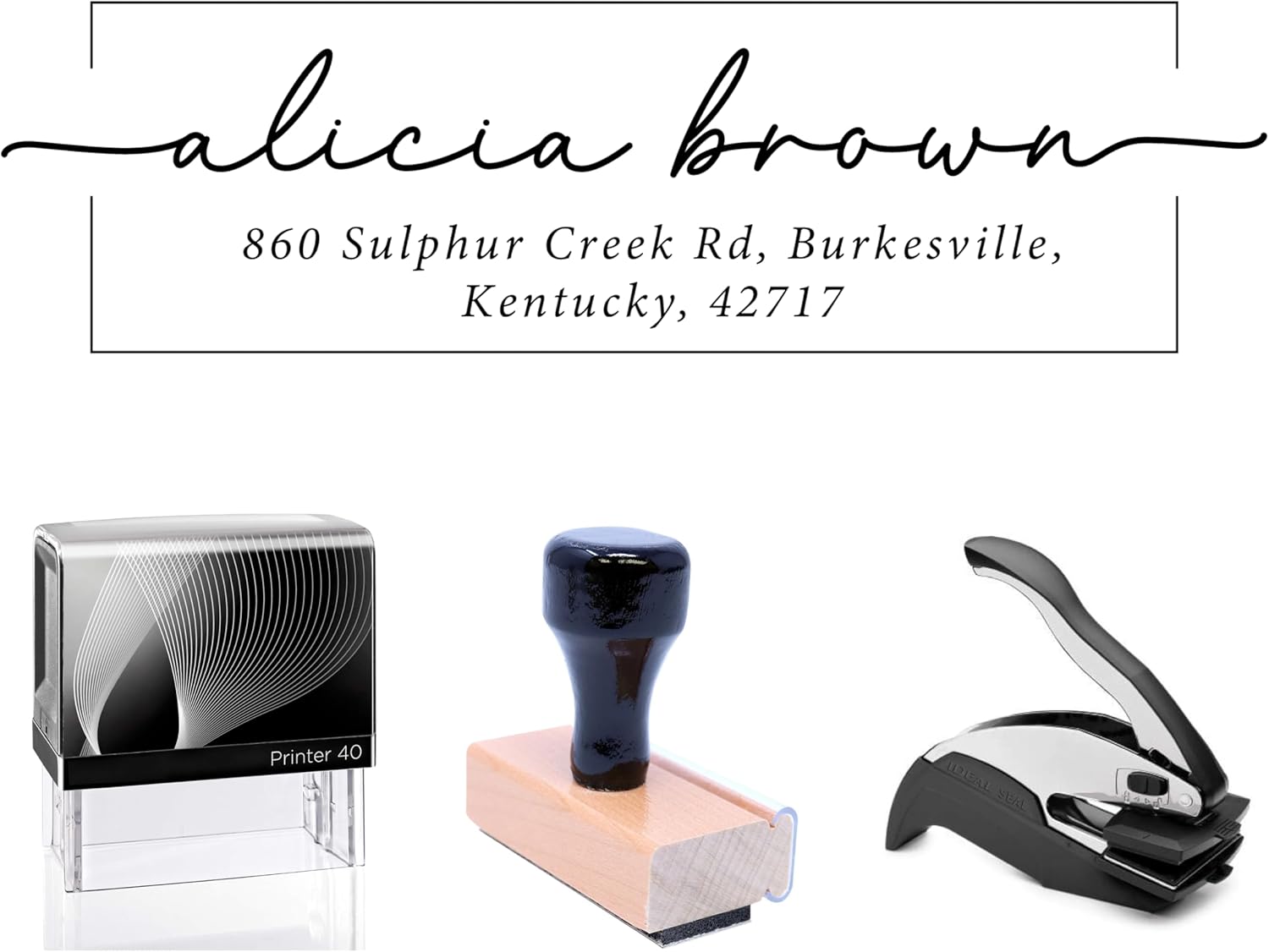 Amazon.com : Custom Self-Inking Address Stamp with Name, Personalized ...