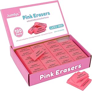 Jumlys - Borradores rosados, paquete de 120 gomas de borrar a granel ...