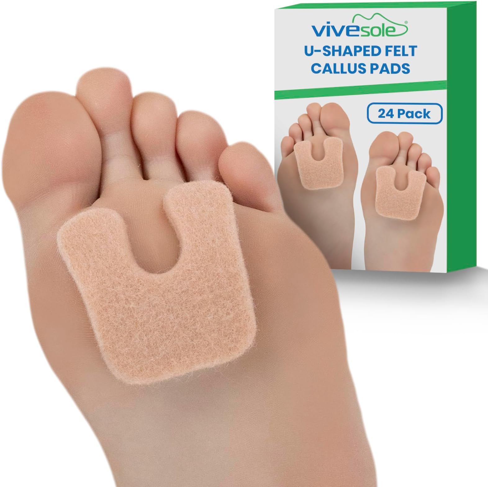 Amazon.com: 24-Pack U-Shaped Felt Callus Pads, 1/8” Thick, Effective ...