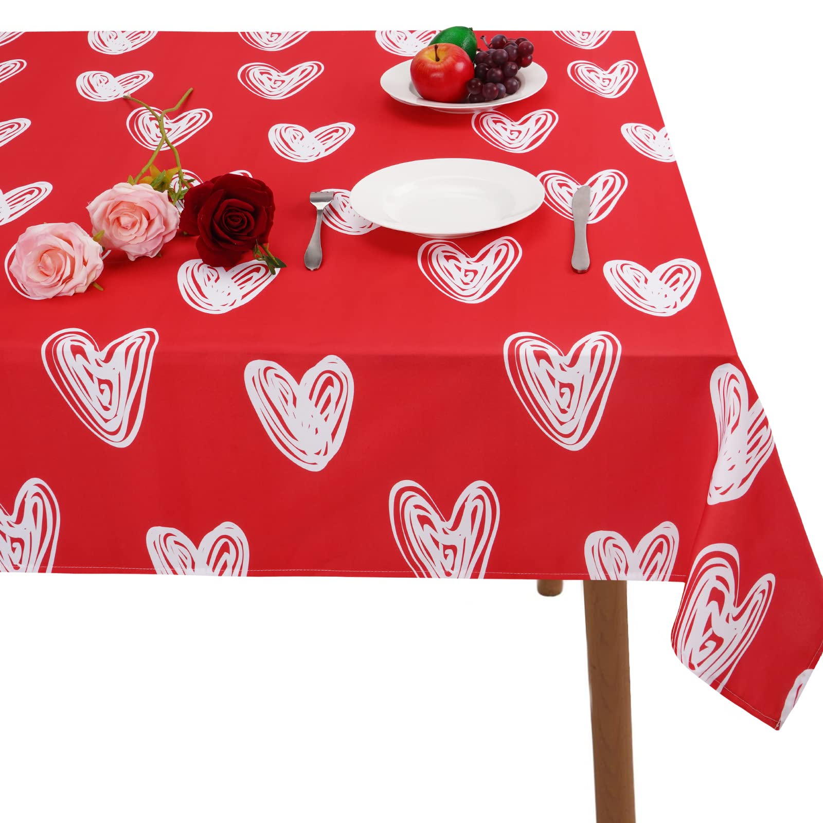 Amazon.com: Sunm Boutique Valentines Day Table Cloth Sketch Heart ...