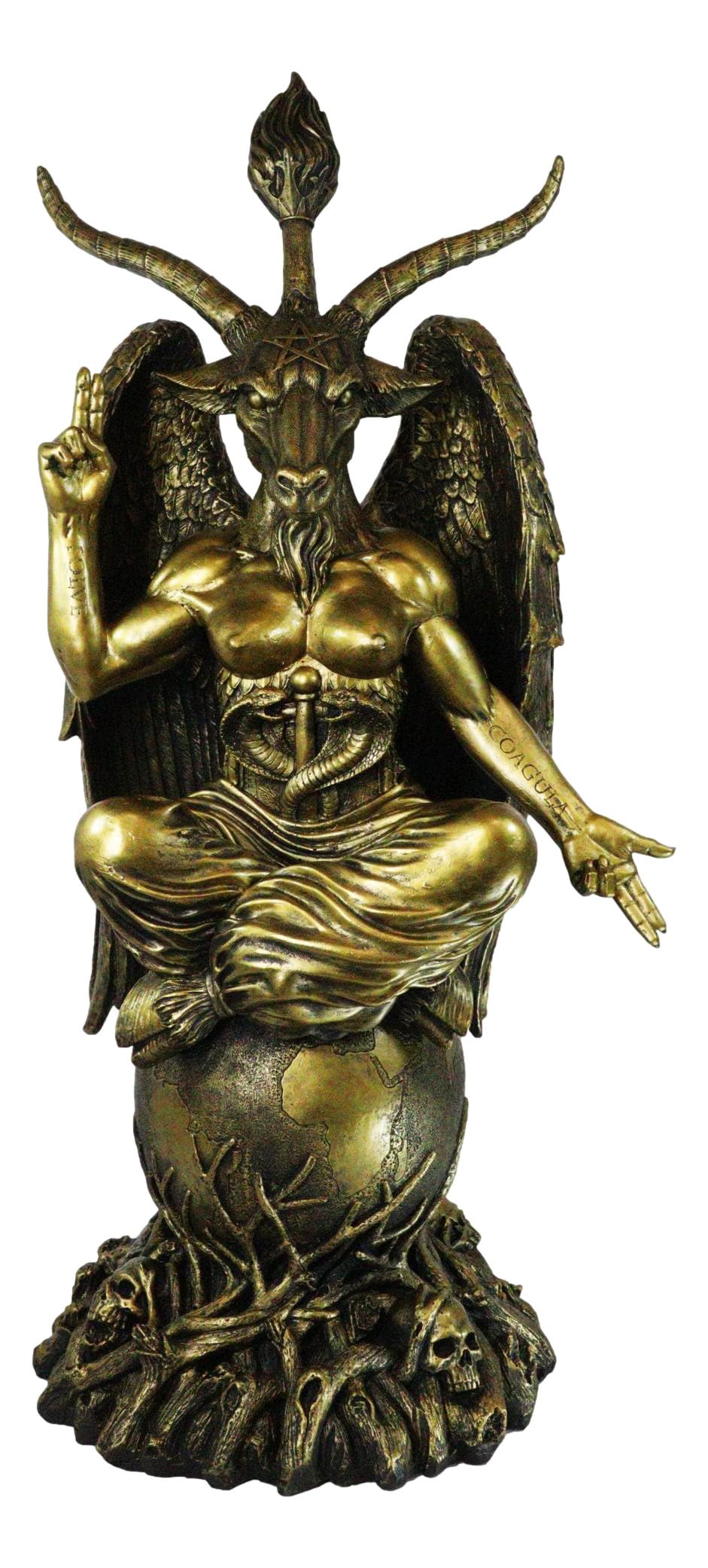 Large 15quot Tall Templar Sabbatic Goat Baphomet Satan Statue