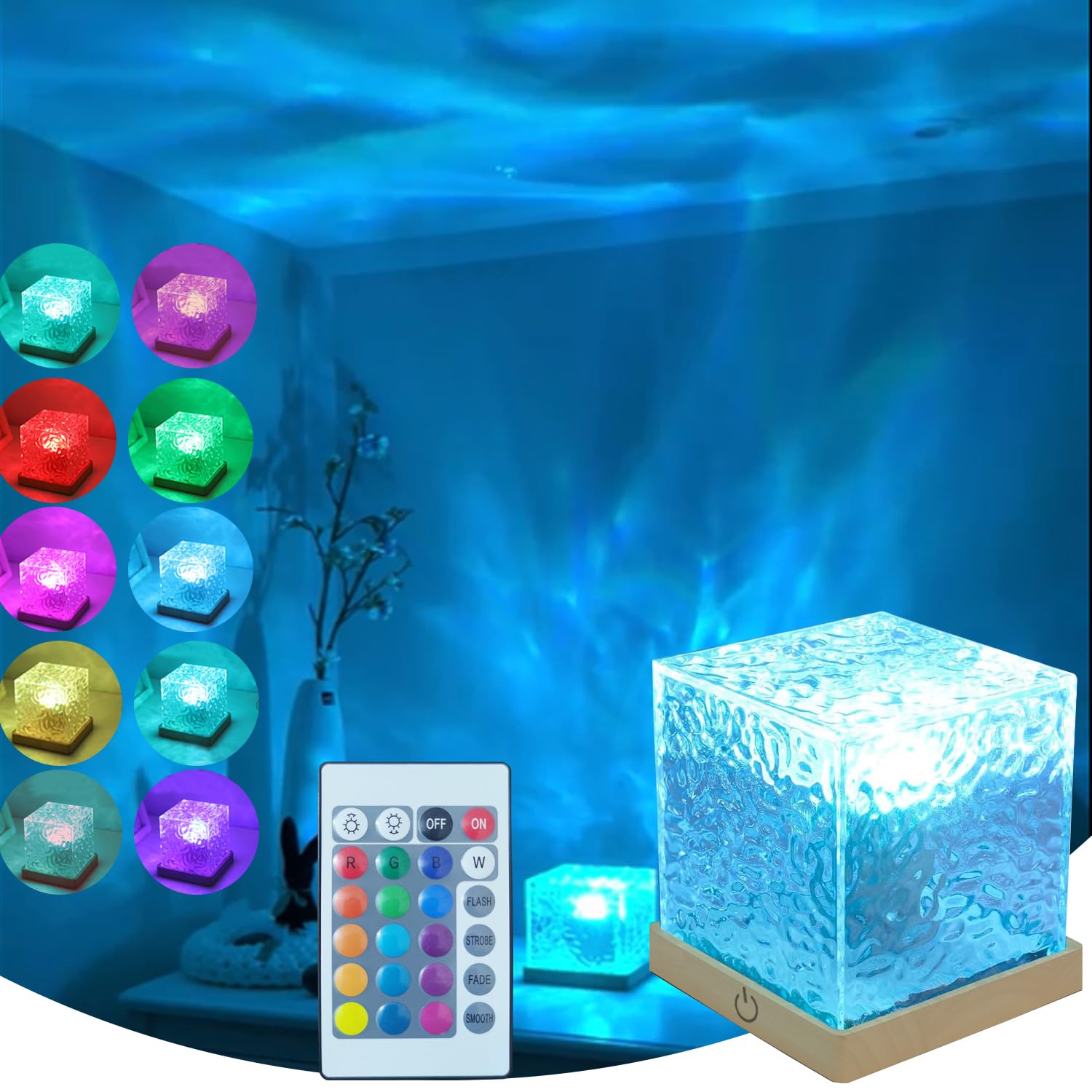Baibaiba Ocean Lamp Water Light Projector - Water Ripple Projector ...