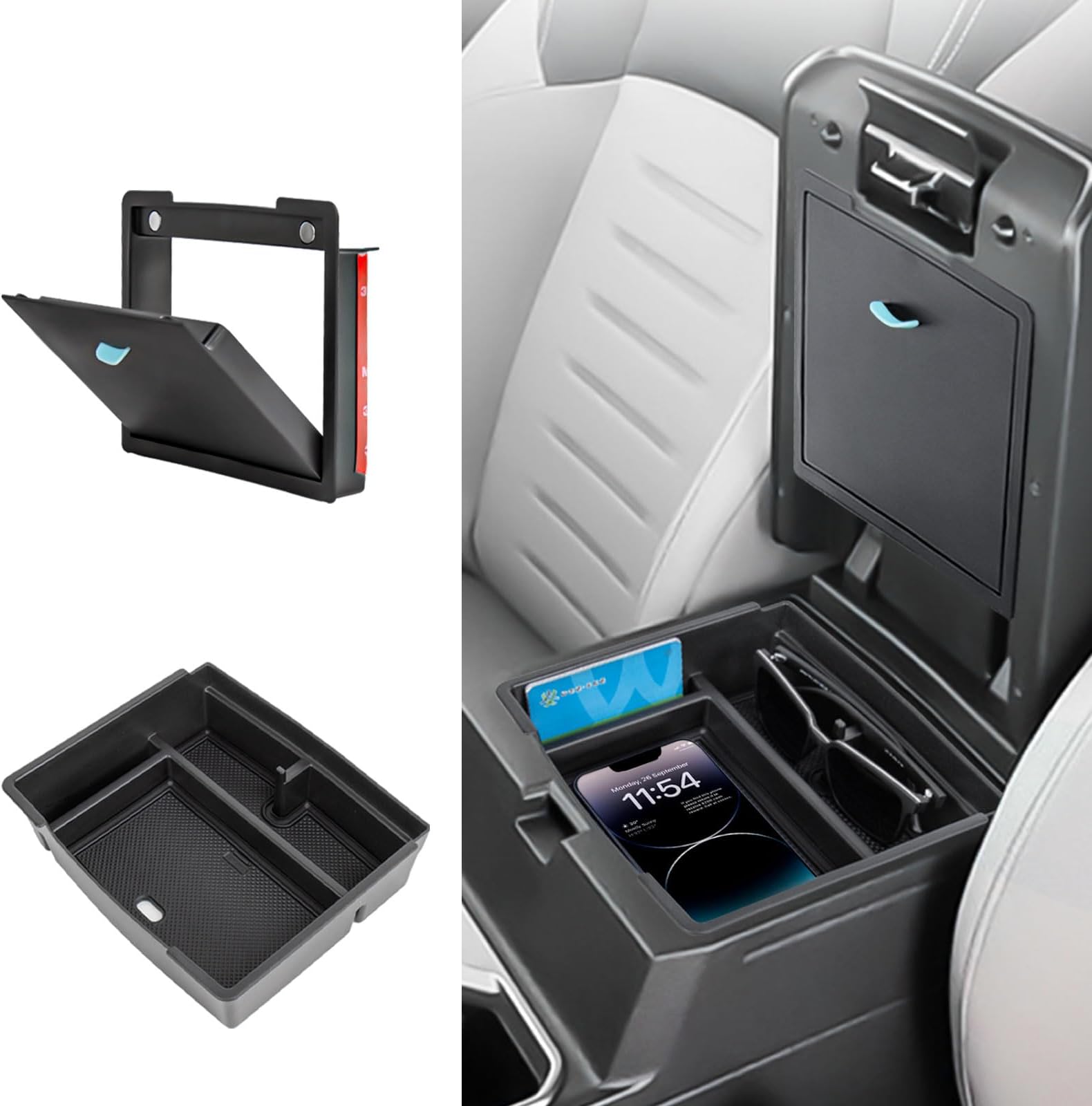 Amazon.com: Neepiar 2PCS Center Console Organizer Tray Compatible with ...