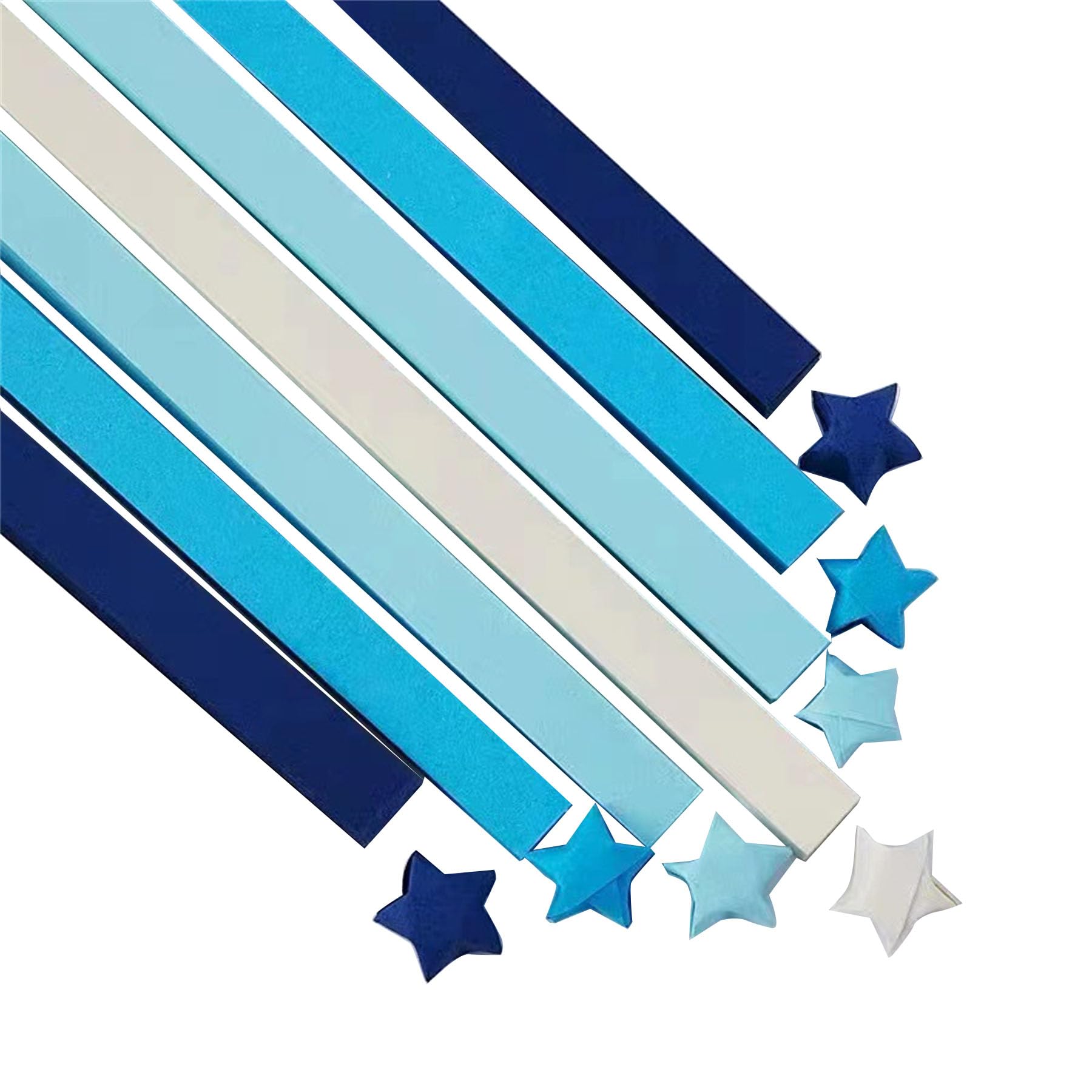 Amazon.com : 1080 Sheets Origami Star Paper Blue Strips Double Sided ...