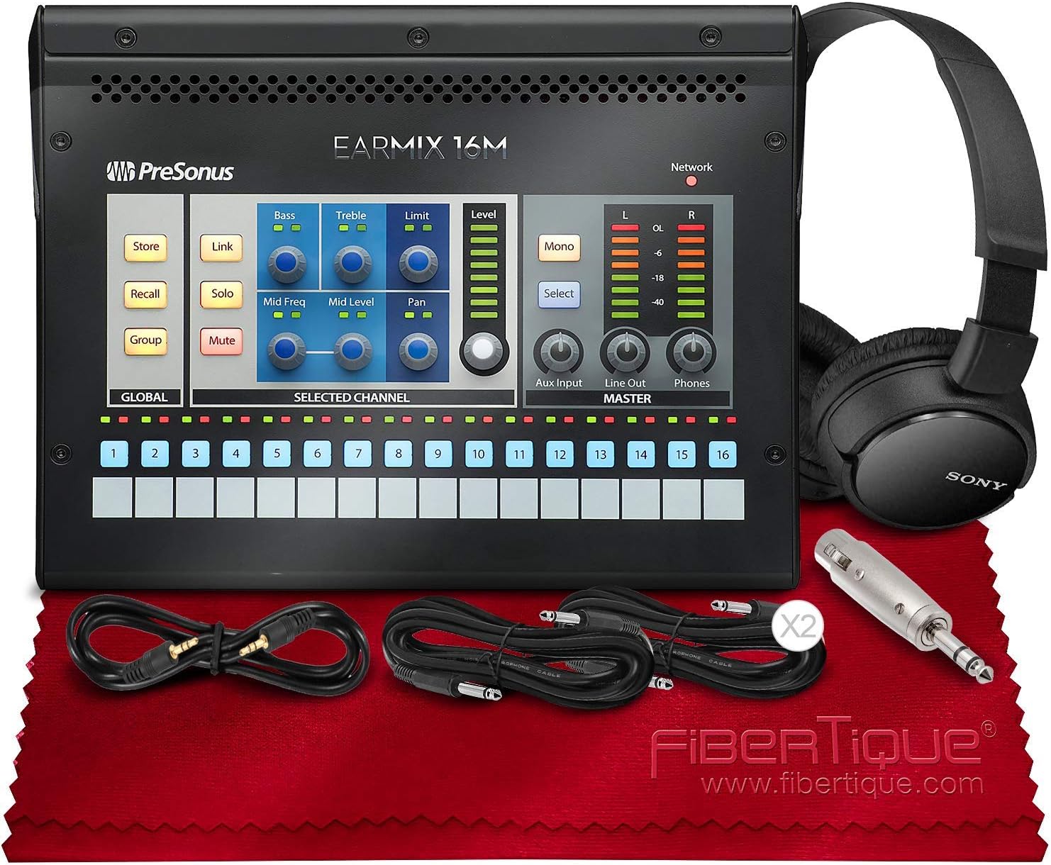 PreSonus EarMix 16M 16x2 AVB-Networked Personal Monitor Mixer with ...
