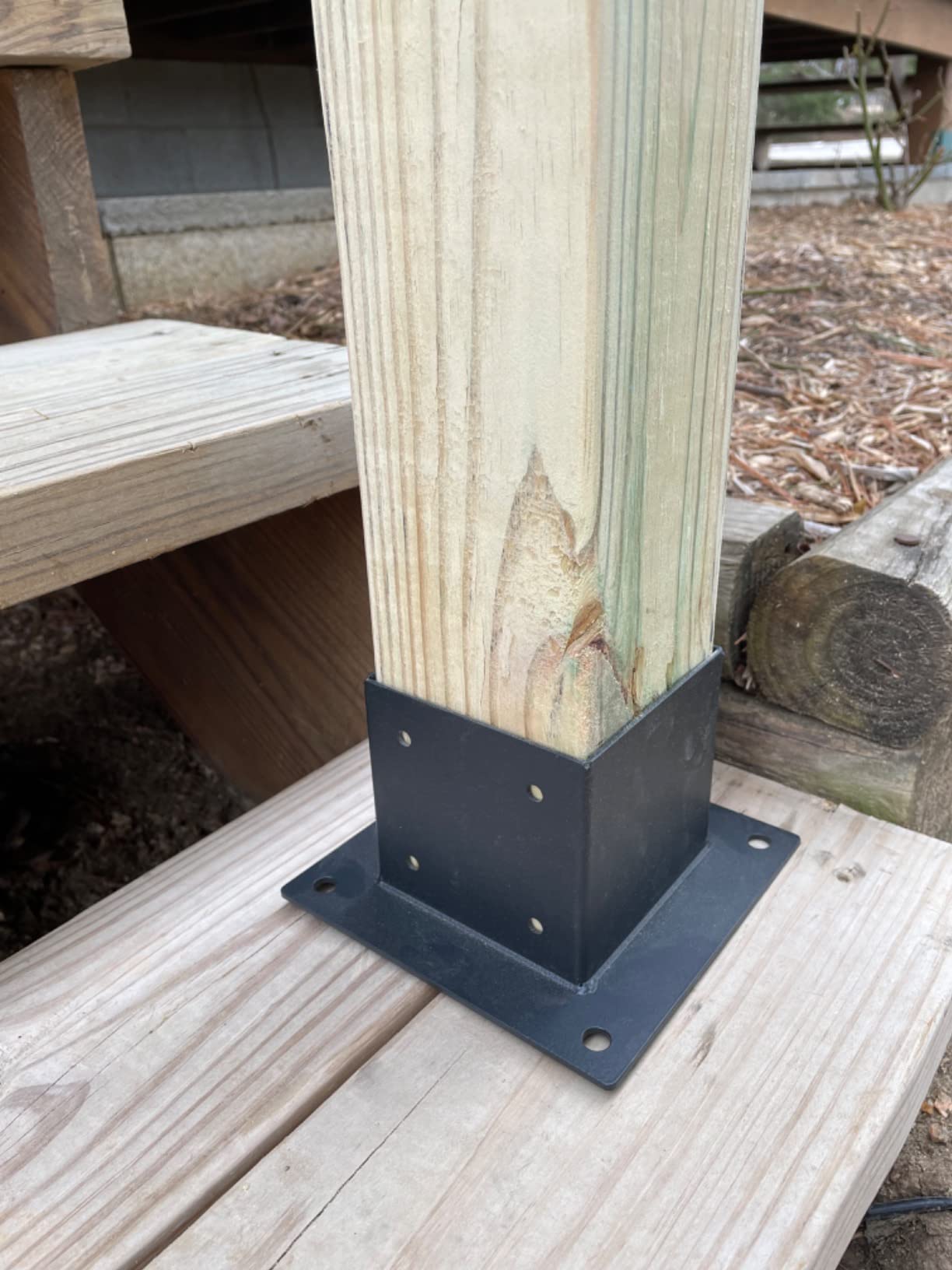 WHATWEARS 4 x 4 Post Base 2 Pcs (Inner Size 3.6" x 3.6"), Heavy-Duty ...