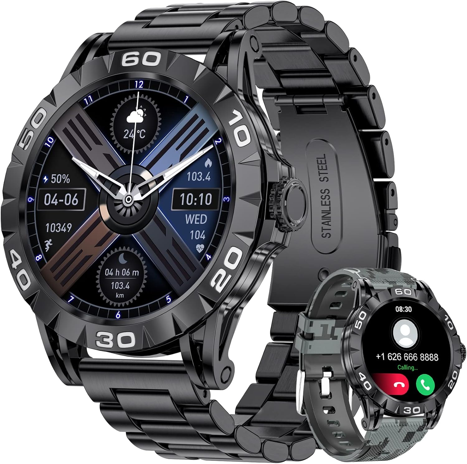 LIGE 2023 Smartwatch Herren mit Telefonfunktion, 1.32 Zoll Touchscreen Armbanduhr mit ...