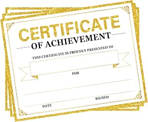 30 Pieces Certificate of Achievement Student Awards Certificates Paper ...