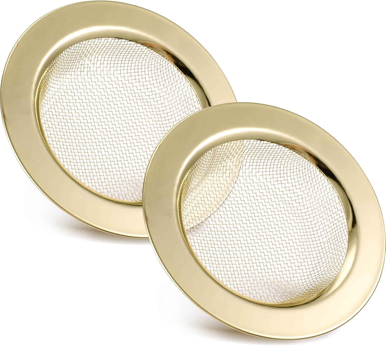 2 Pcs Gold Sink Strainer Stainless Steel Sink Drain Basket Cover Light ...